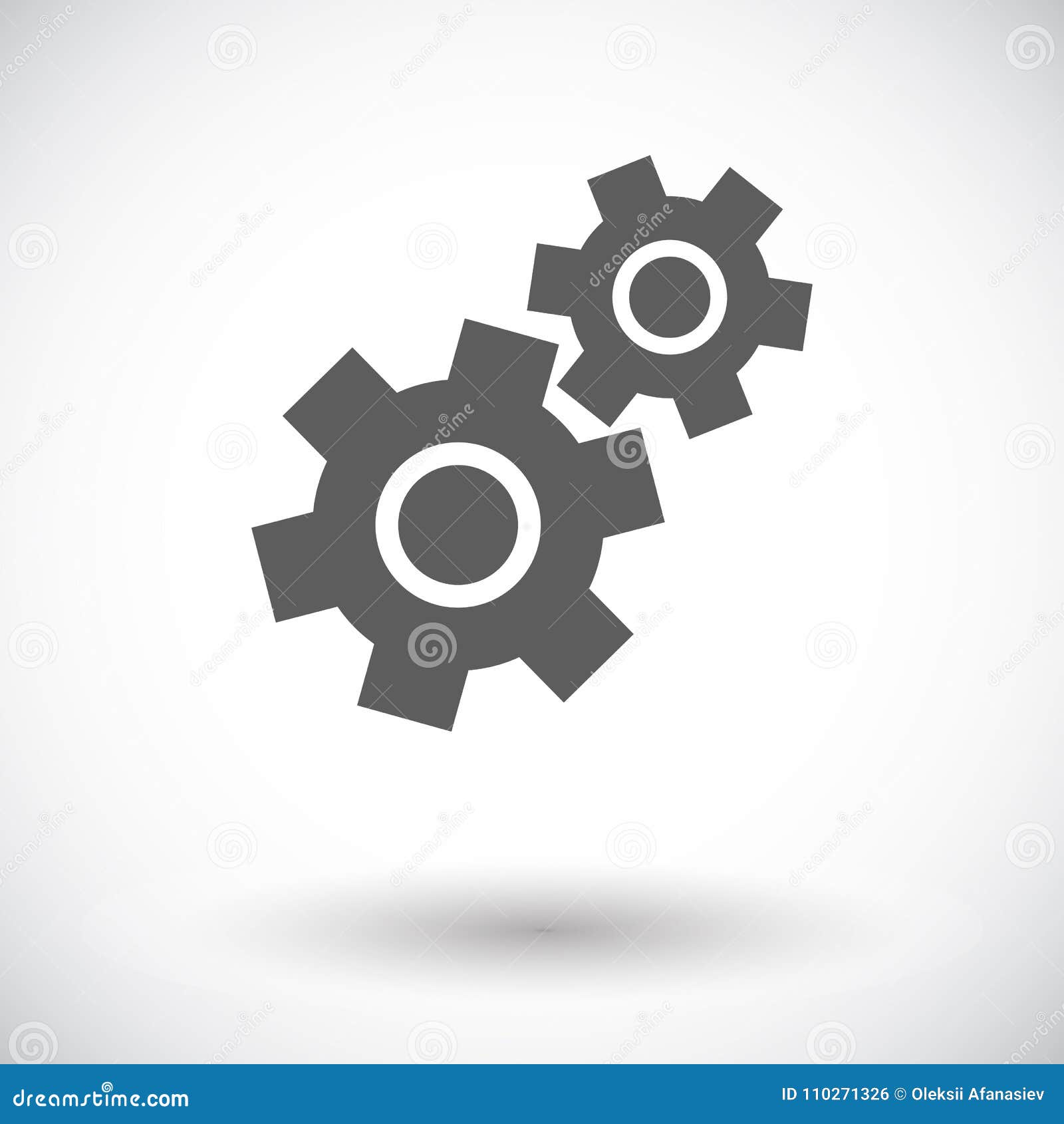 Gear flat icon. stock vector. Illustration of engine - 110271326