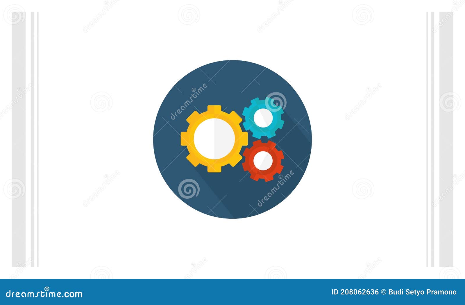 Gear Flat Icon Vector Template, Technology Design Icon Concepts ...