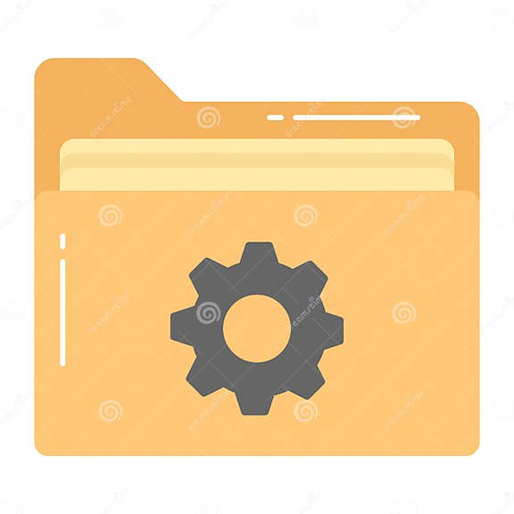 Gear with Folder, Icon of Folder Setting in Modern Style Stock Vector ...