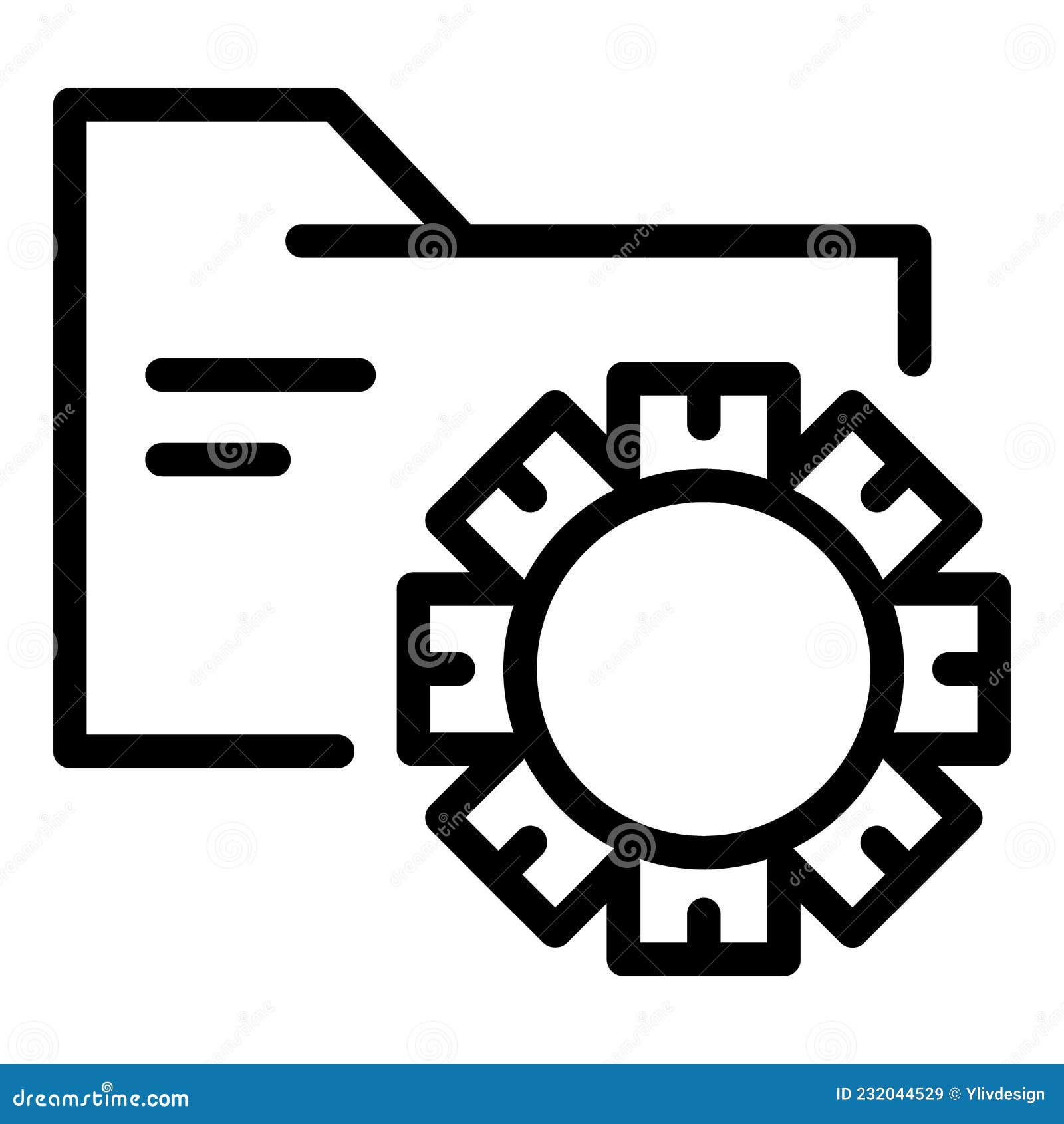 Gear Folder Icon Outline Vector. Cms Web Design Stock Vector ...