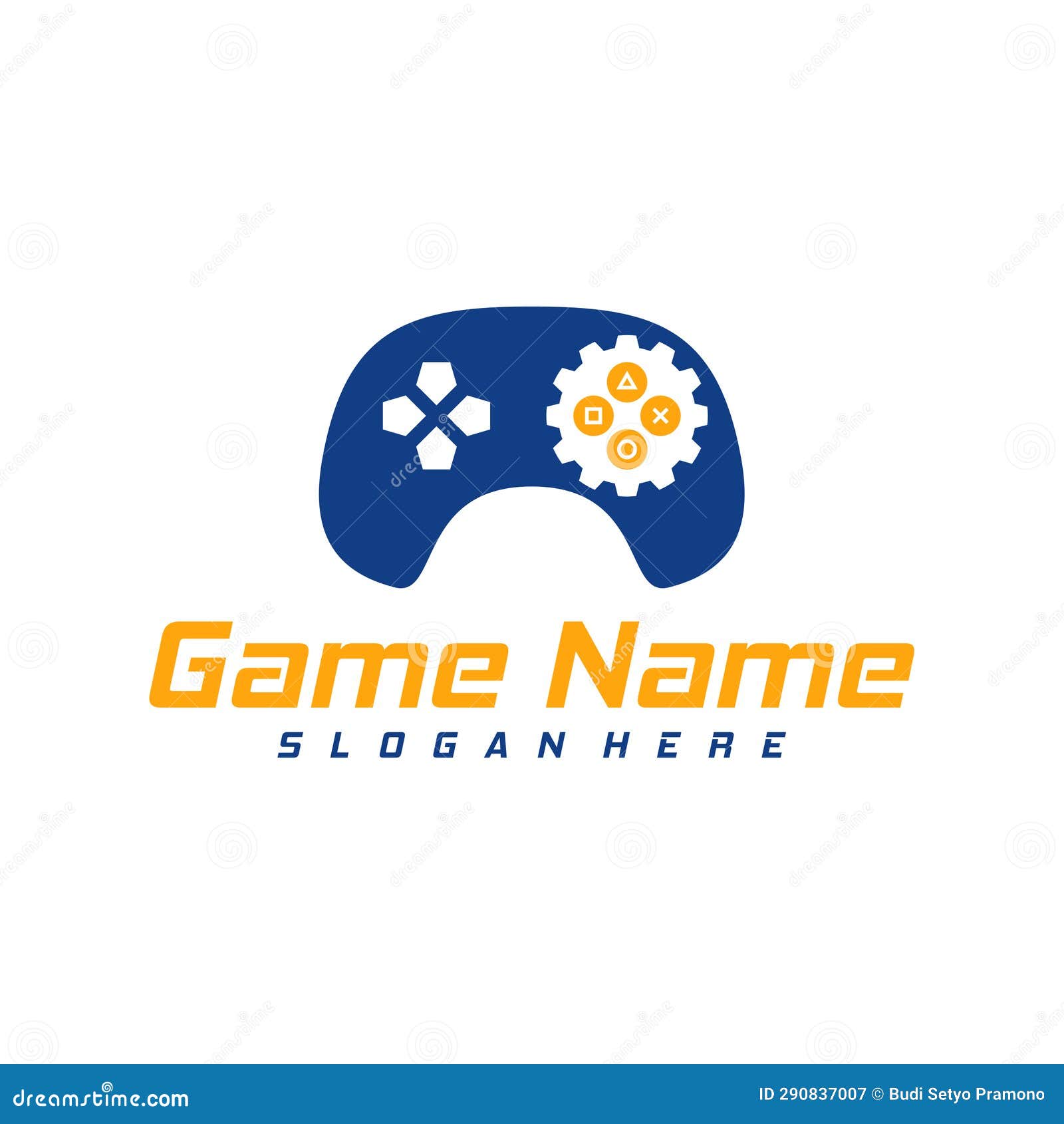 Gear Game Logo Template Vector. Joystick Design Icon. Stylized Joystick ...
