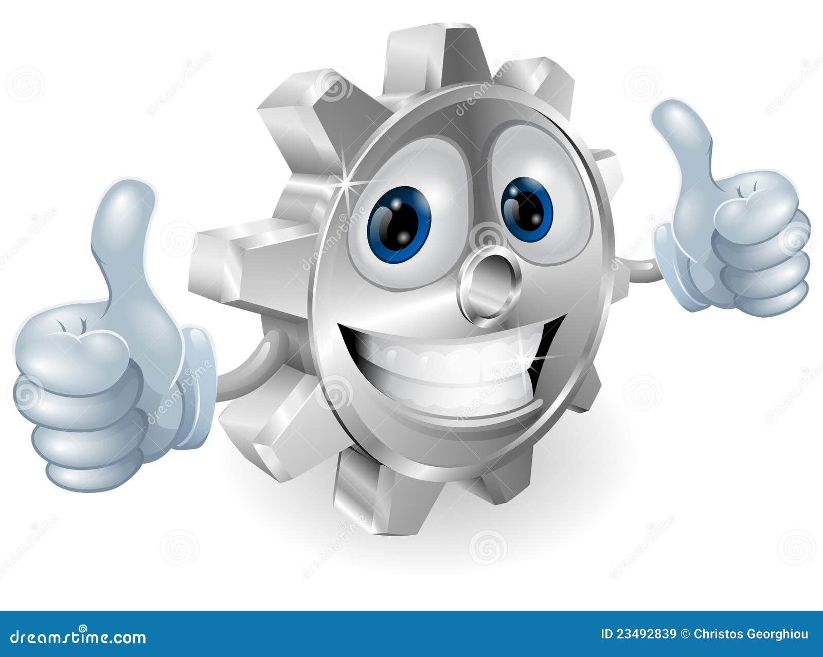 Gear Giving Thumbs Up Cartoon Character Stock Vector - Illustration of ...
