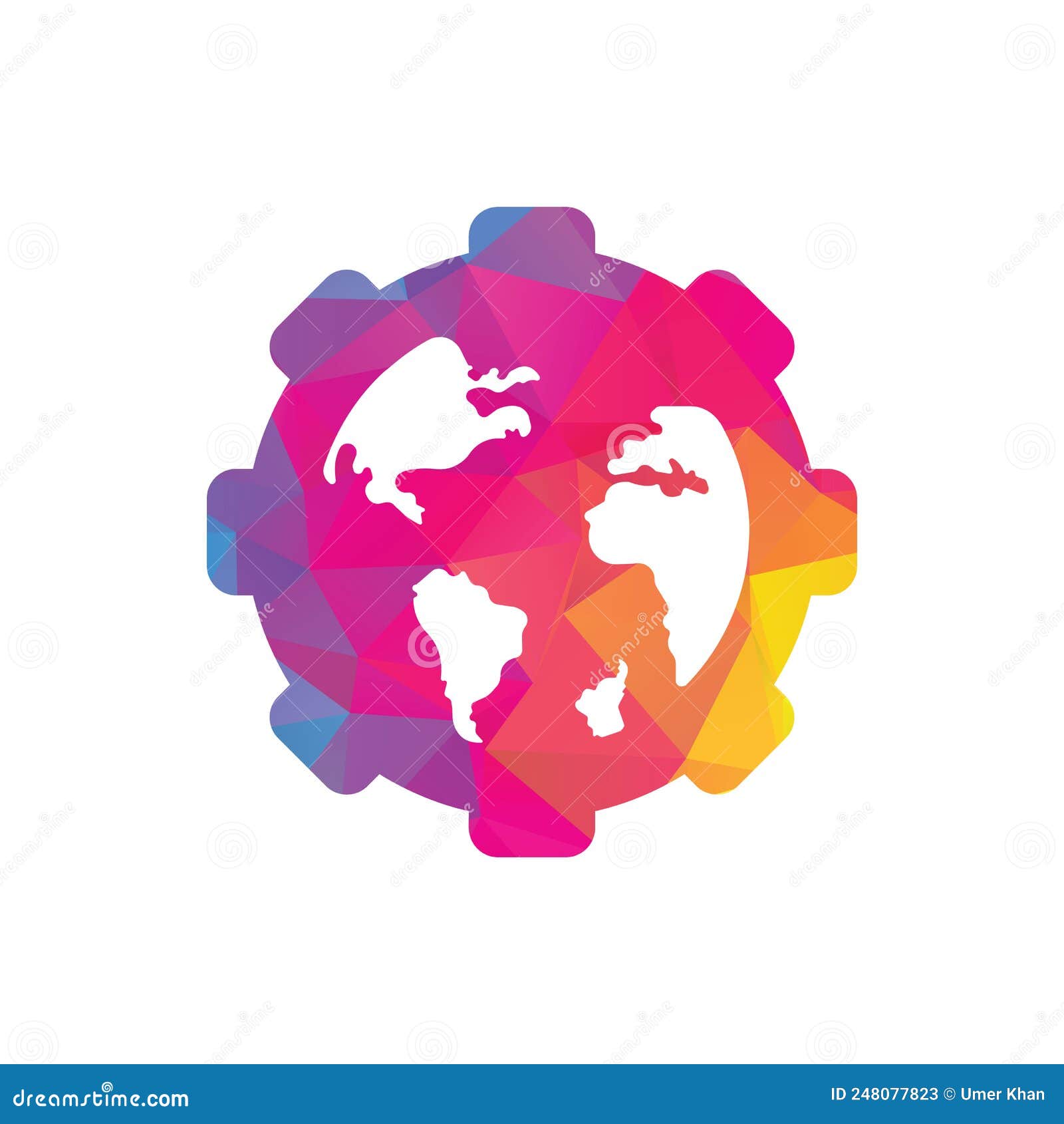 Gear Global Vector Logo Design. Stock Vector - Illustration of ...