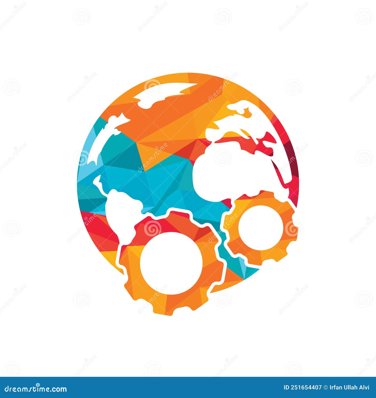 Gear Global Vector Logo Design. Stock Vector - Illustration of factory ...