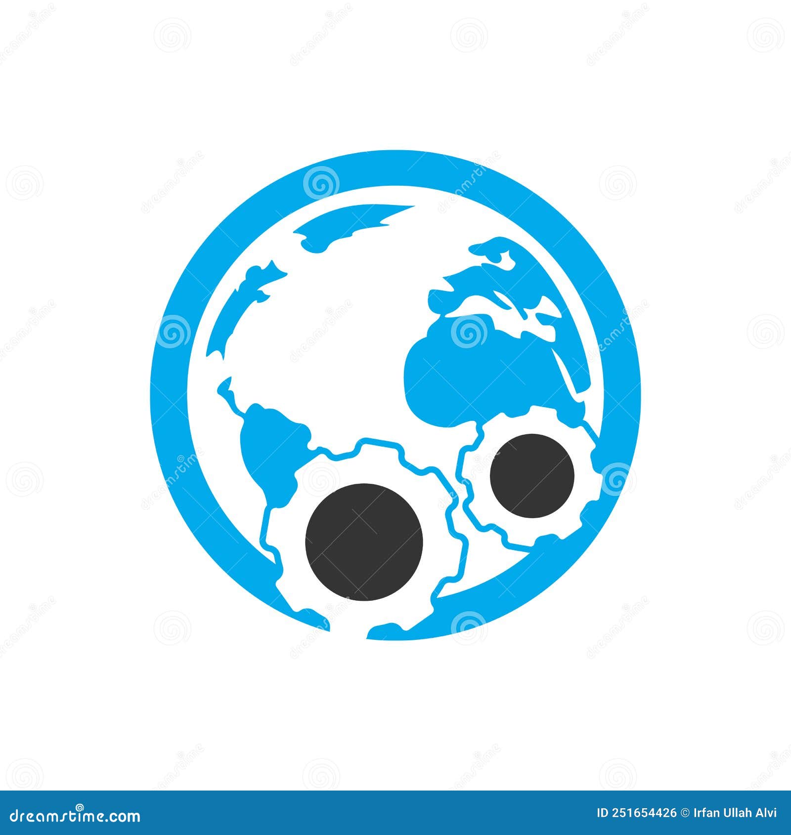 Gear Global Vector Logo Design. Stock Vector - Illustration of media ...