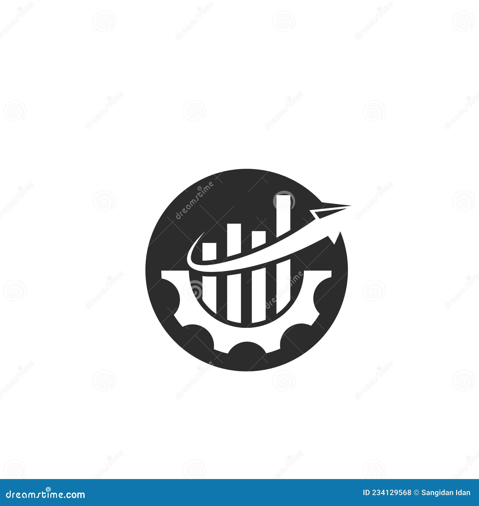Gear Graph Diagram Finance Vector Icon Illustration Stock Vector ...