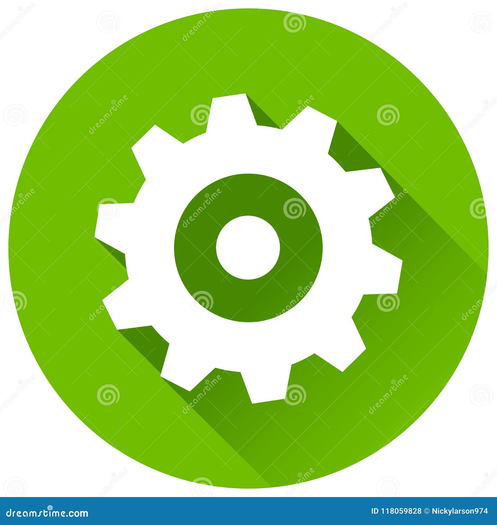 Gear Green Circle Icon Concept Stock Vector - Illustration of vector ...