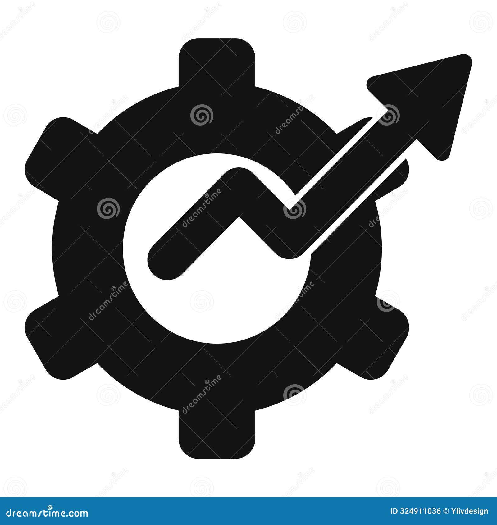 Gear with a Growth Arrow Going Up, Representing Business Success Stock ...