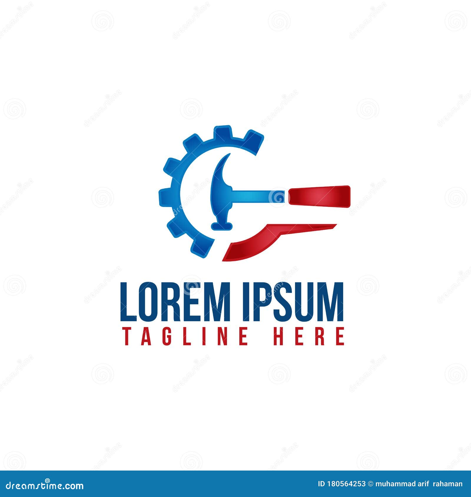 Gear and Hammer Vector Icon from Construction Symbol Stock Vector ...