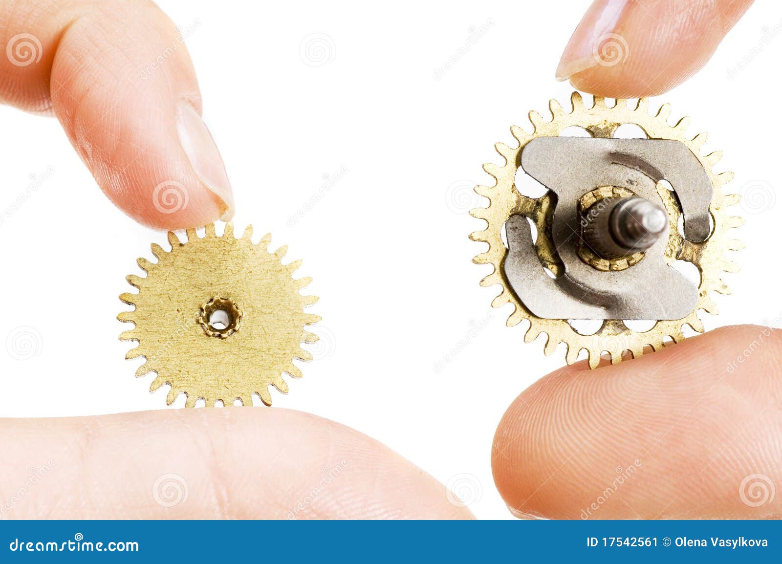 Gear in hand stock image. Image of machine, connect, steel - 17542561