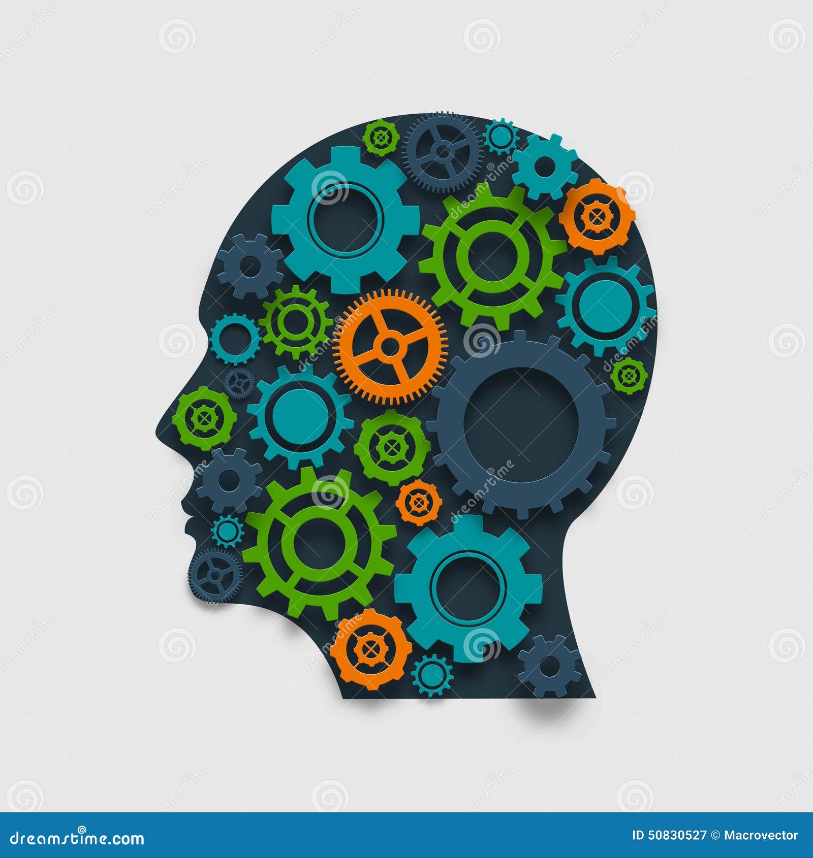 Gear Head Concept stock vector. Illustration of abstract - 50830527