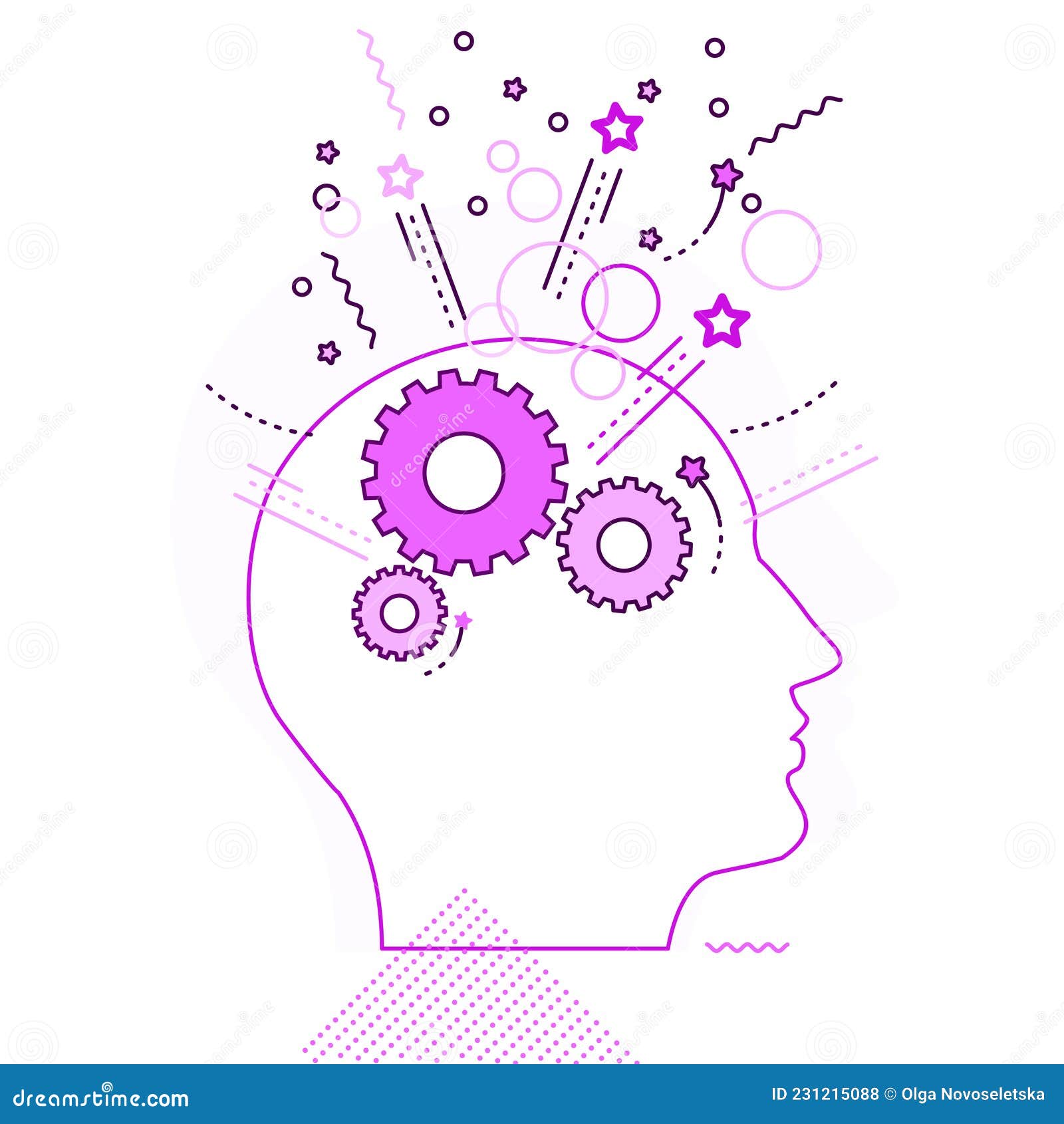 Gear in Head. Conceptual Image of the Process of Generating Ideas ...