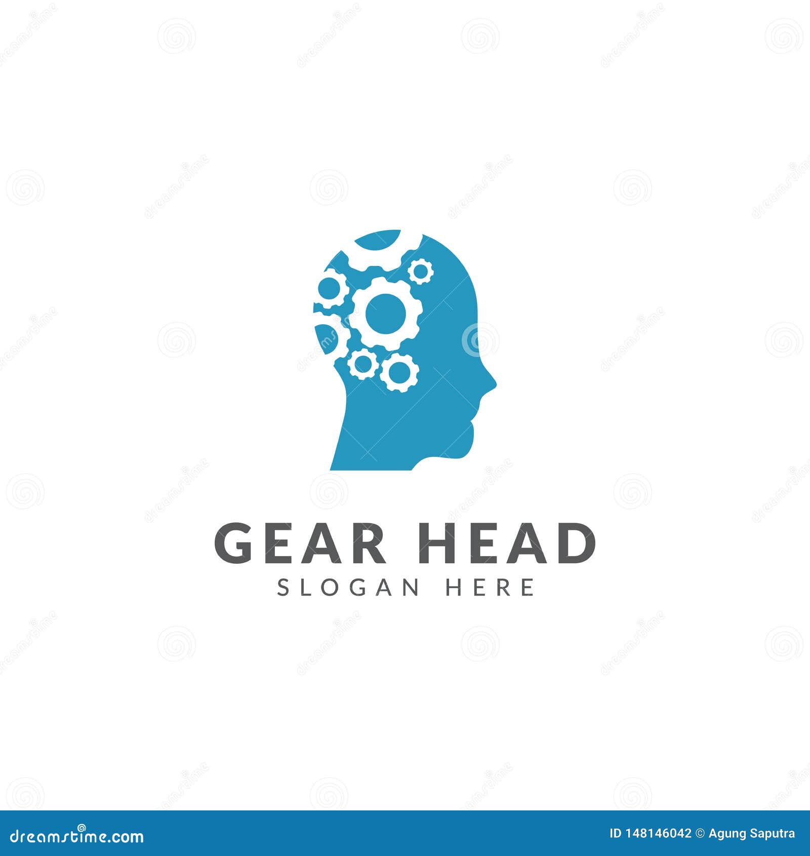 Gear Head Logo Vector Design Template Stock Vector - Illustration of ...