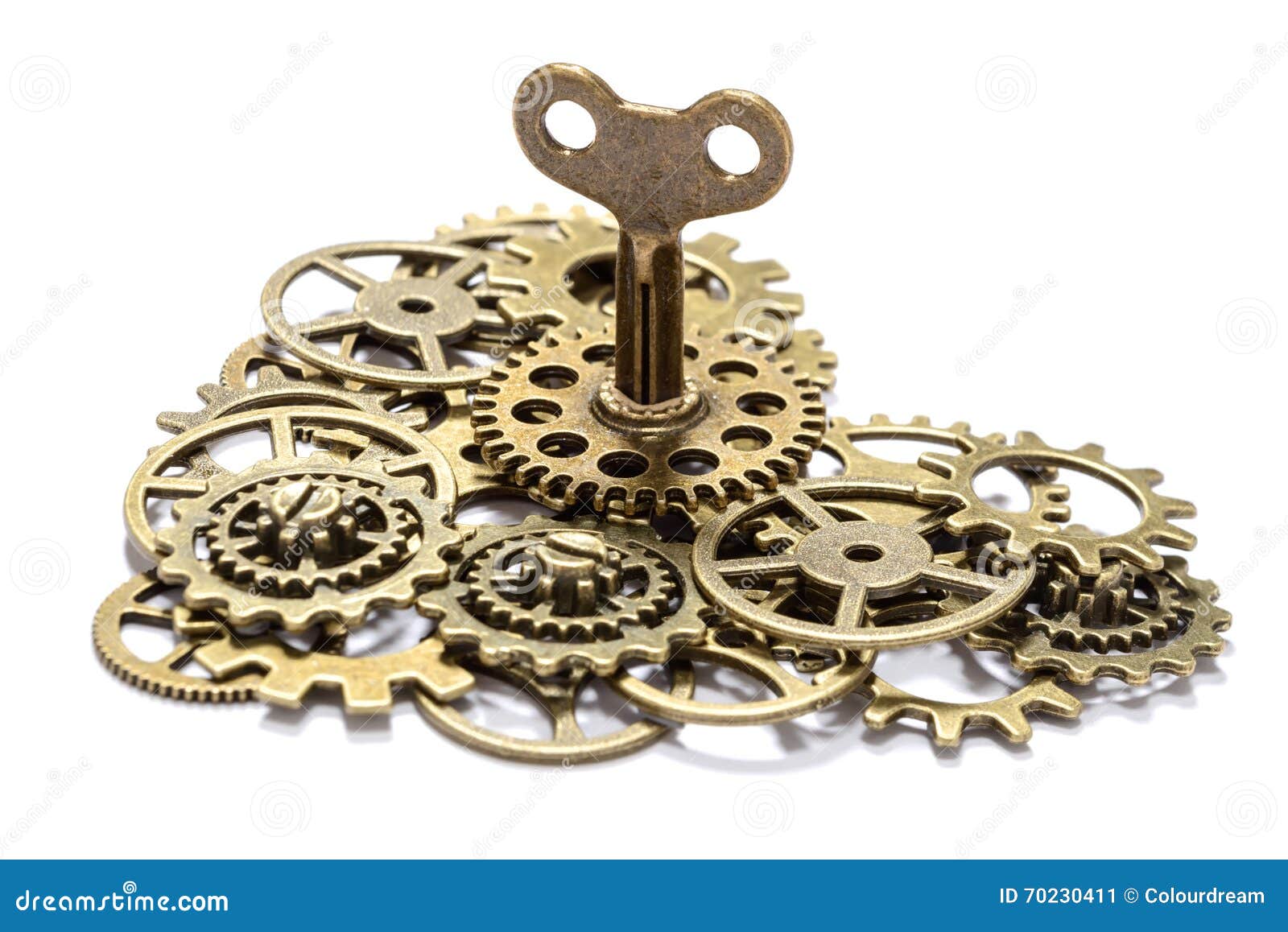 Gear heart with key stock image. Image of clock, bronze - 70230411
