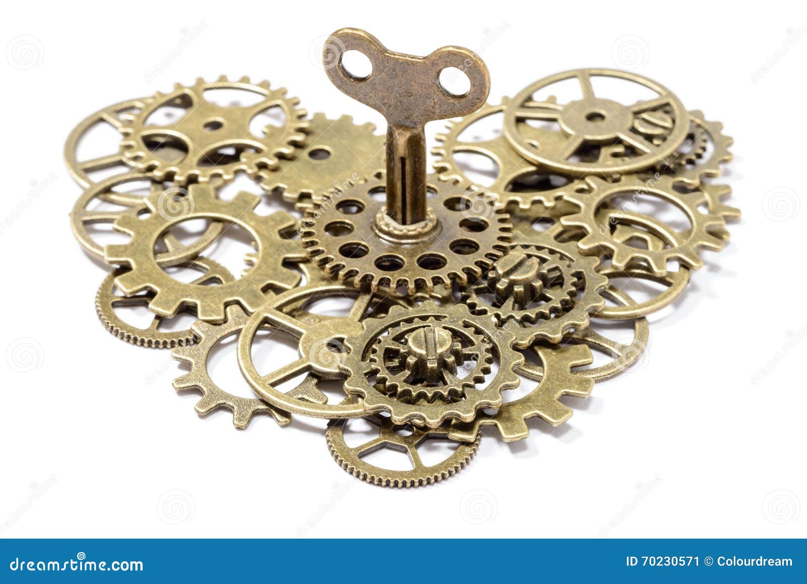 Gear heart with key stock image. Image of isolated, metal - 70230571