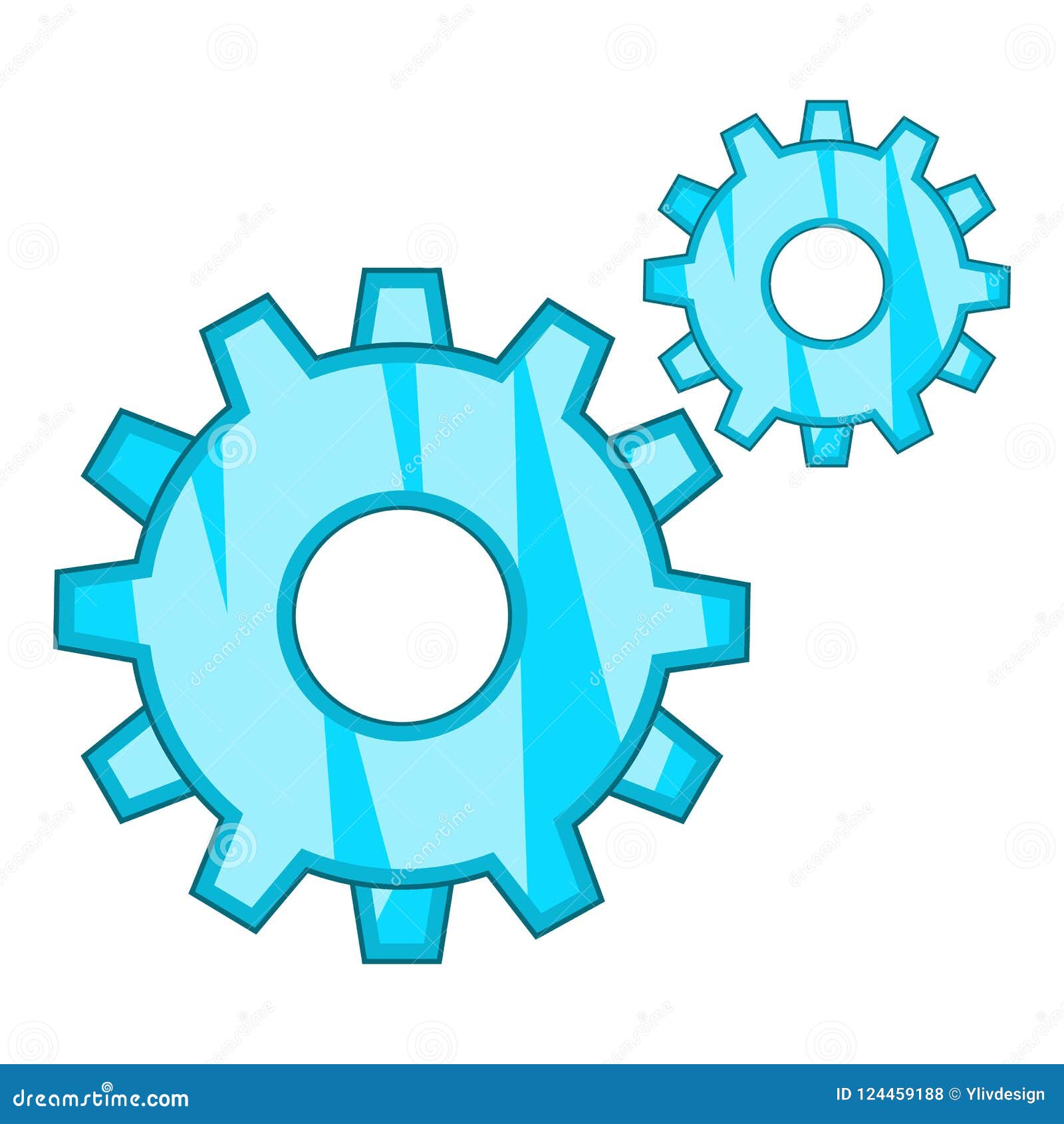 Gear icon, cartoon style stock illustration. Illustration of industrial ...