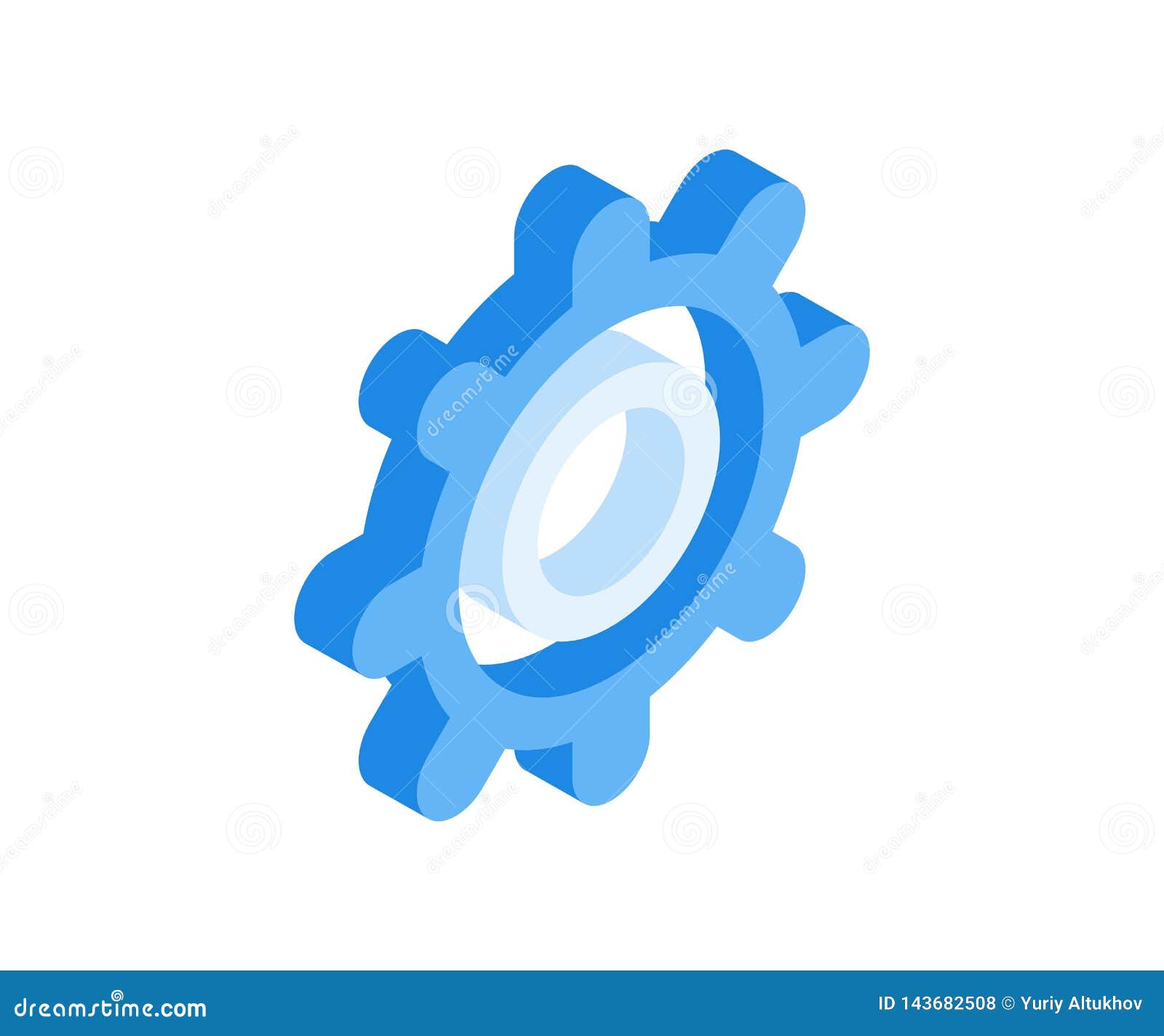 Gear Icon. Cog Wheel Vector Illustration in Flat Isometric 3D Style ...