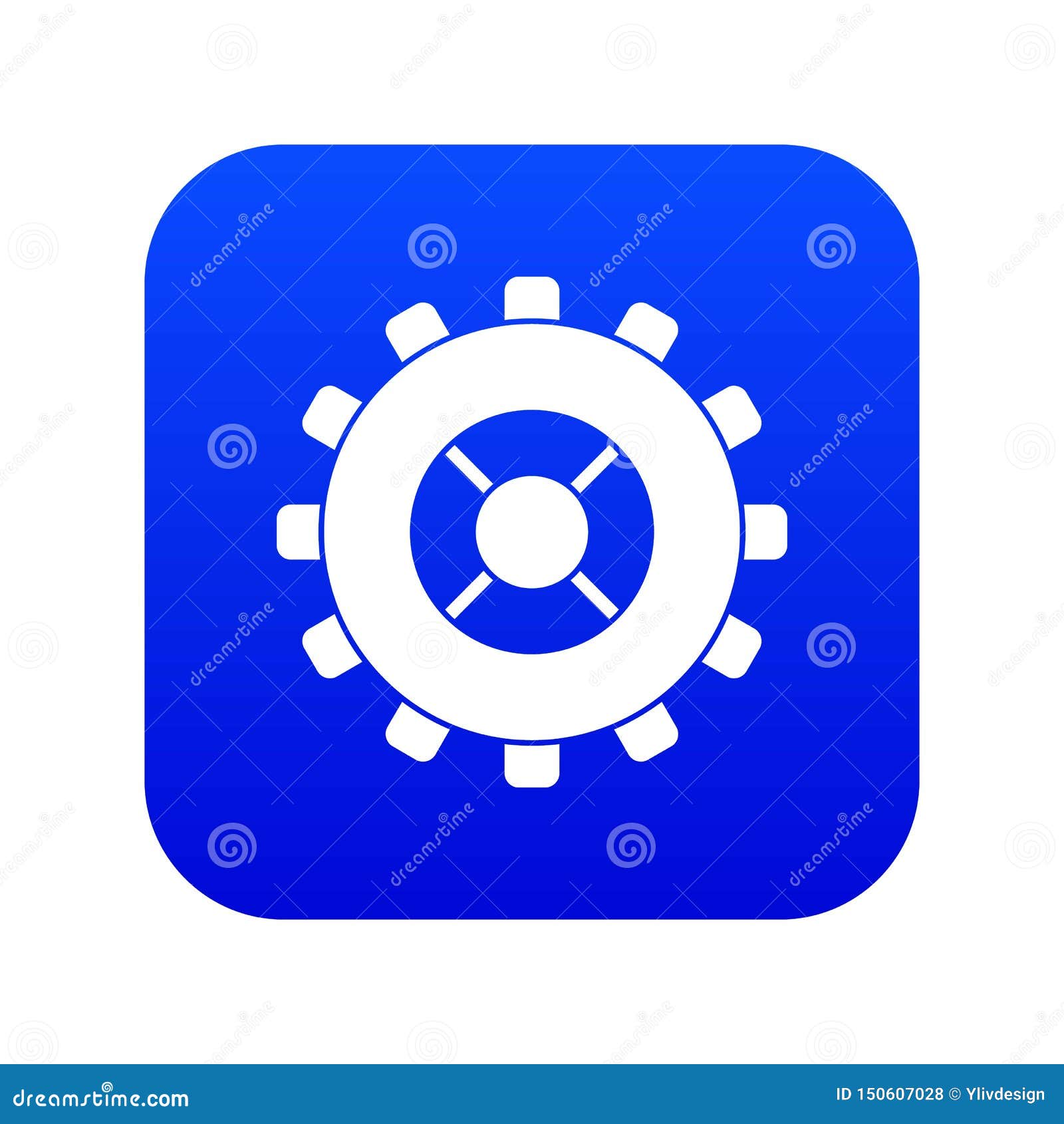 Gear icon digital blue stock vector. Illustration of simple - 150607028