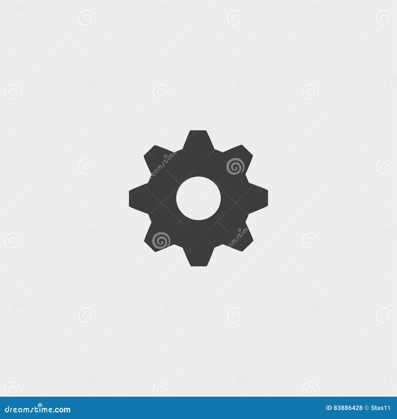 Gear Icon in a Flat Design in Black Color. Vector Illustration Eps10 ...