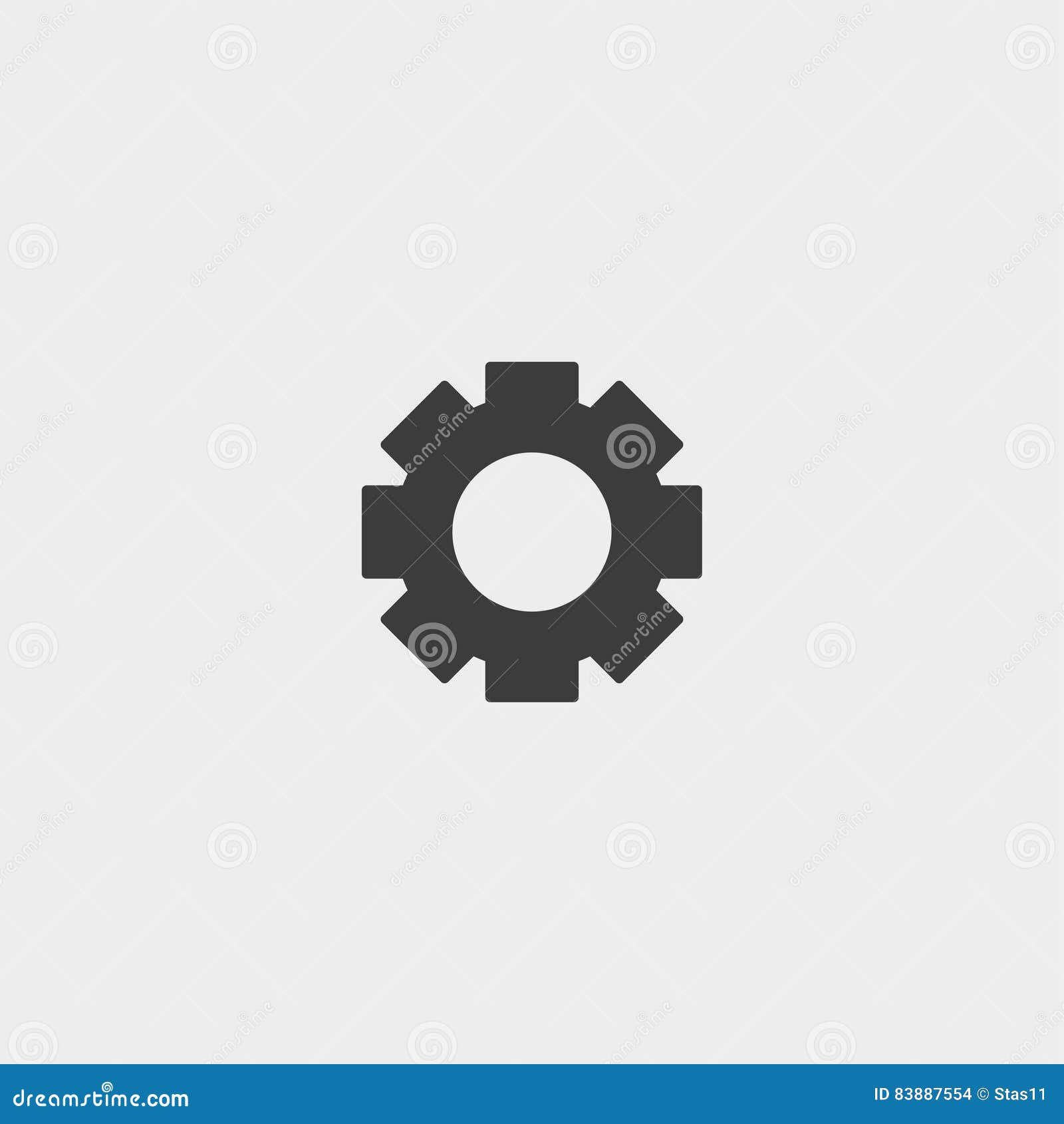 Gear Icon in a Flat Design in Black Color. Vector Illustration Eps10 ...