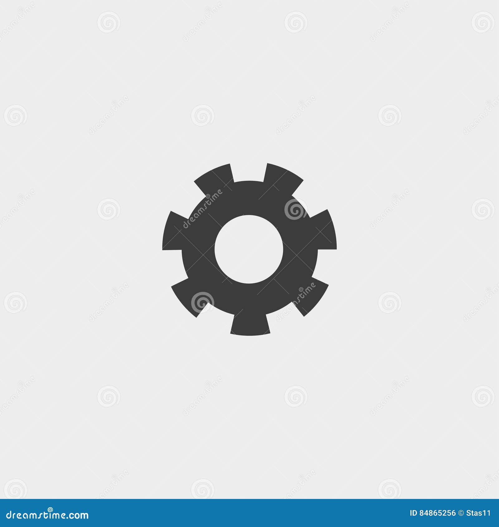 Gear Icon in a Flat Design in Black Color. Vector Illustration Eps10 ...