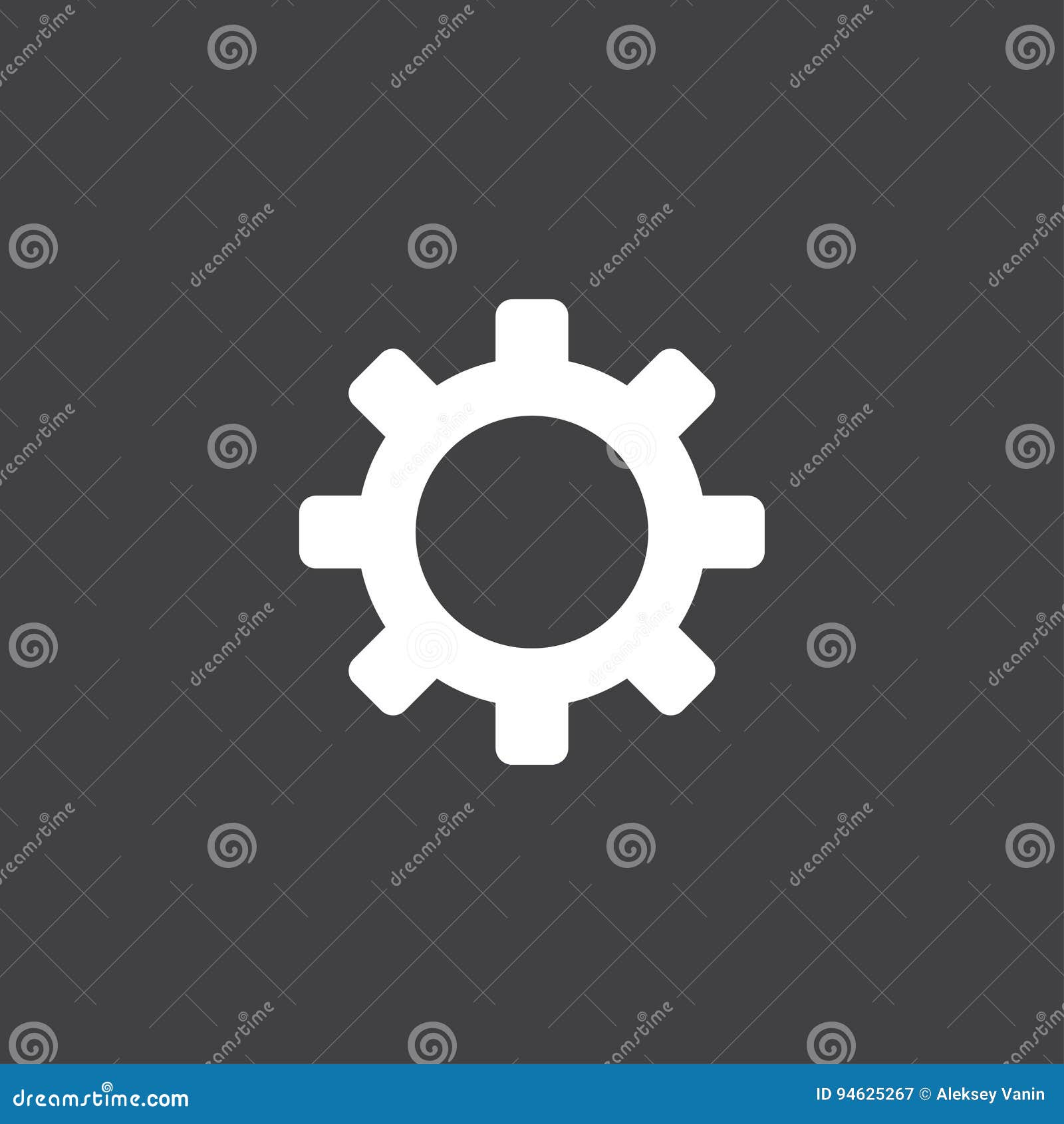 Gear Icon. Flat Gear Sign Vector Isolated on Black Stock Vector ...