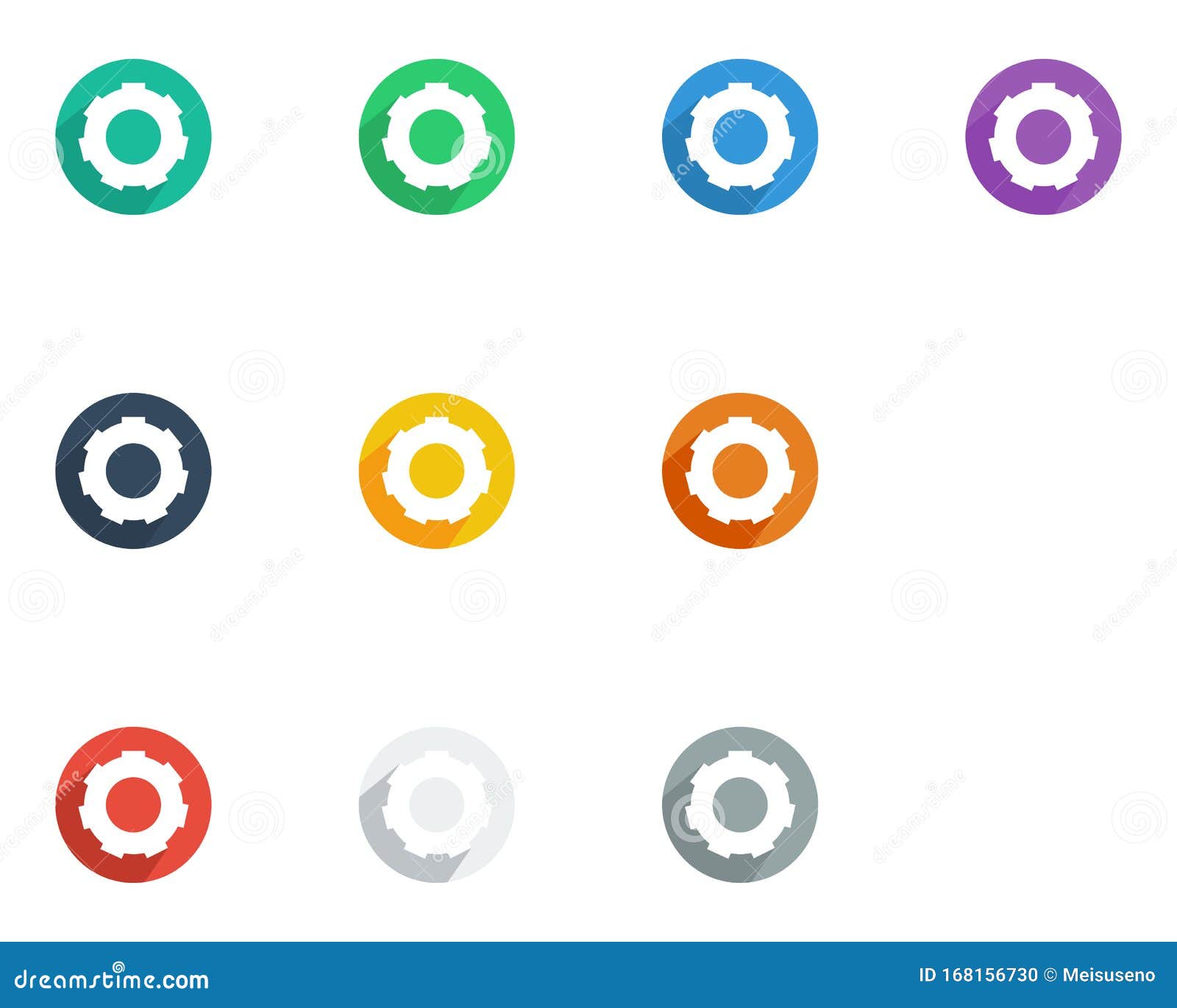 Gear Icon Flat Style Vector Illustration Stock Vector - Illustration of ...
