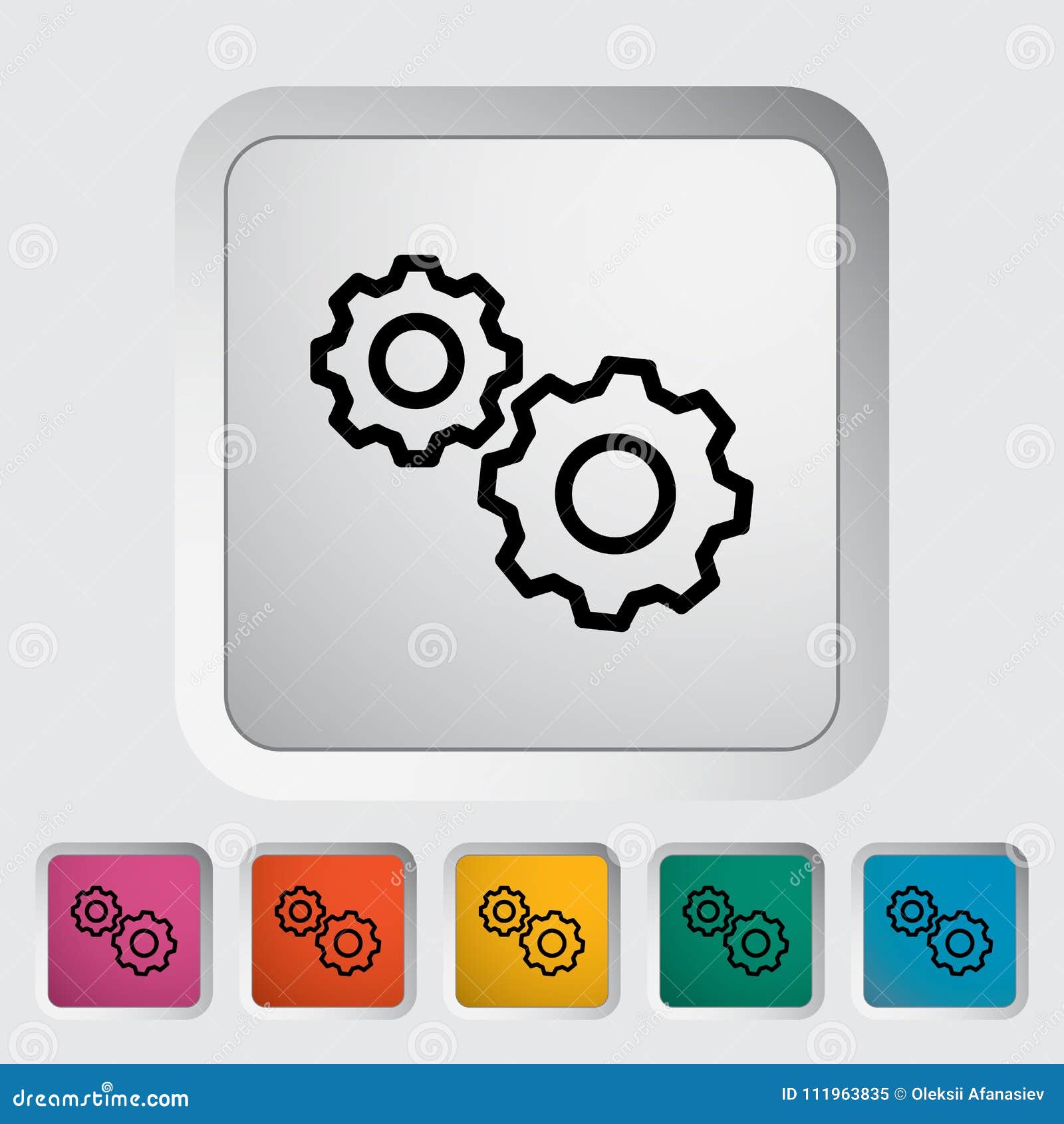 Gear icon. stock vector. Illustration of color, business - 111963835