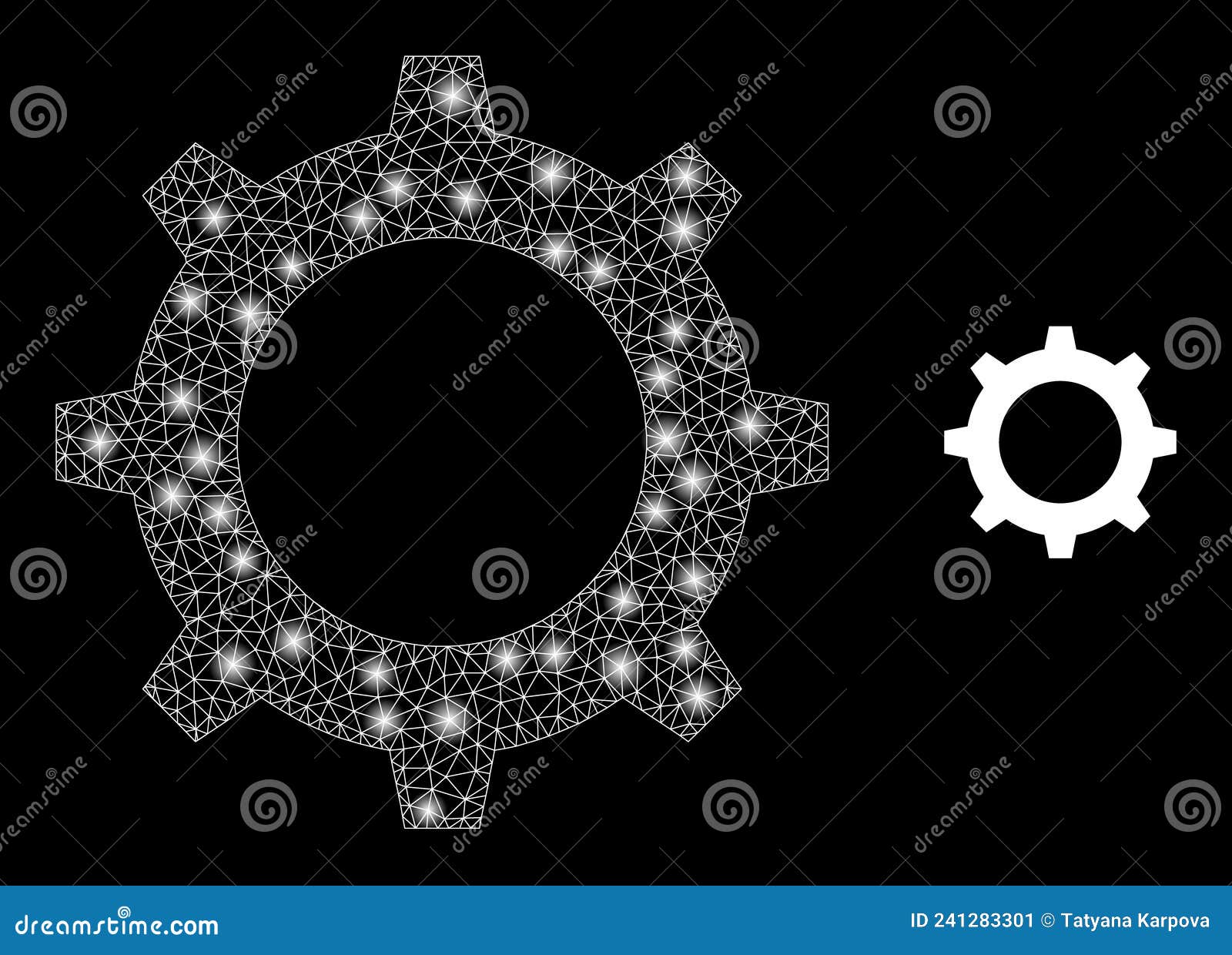 Gear Icon - Triangulated Mesh with Lightspots Stock Vector ...