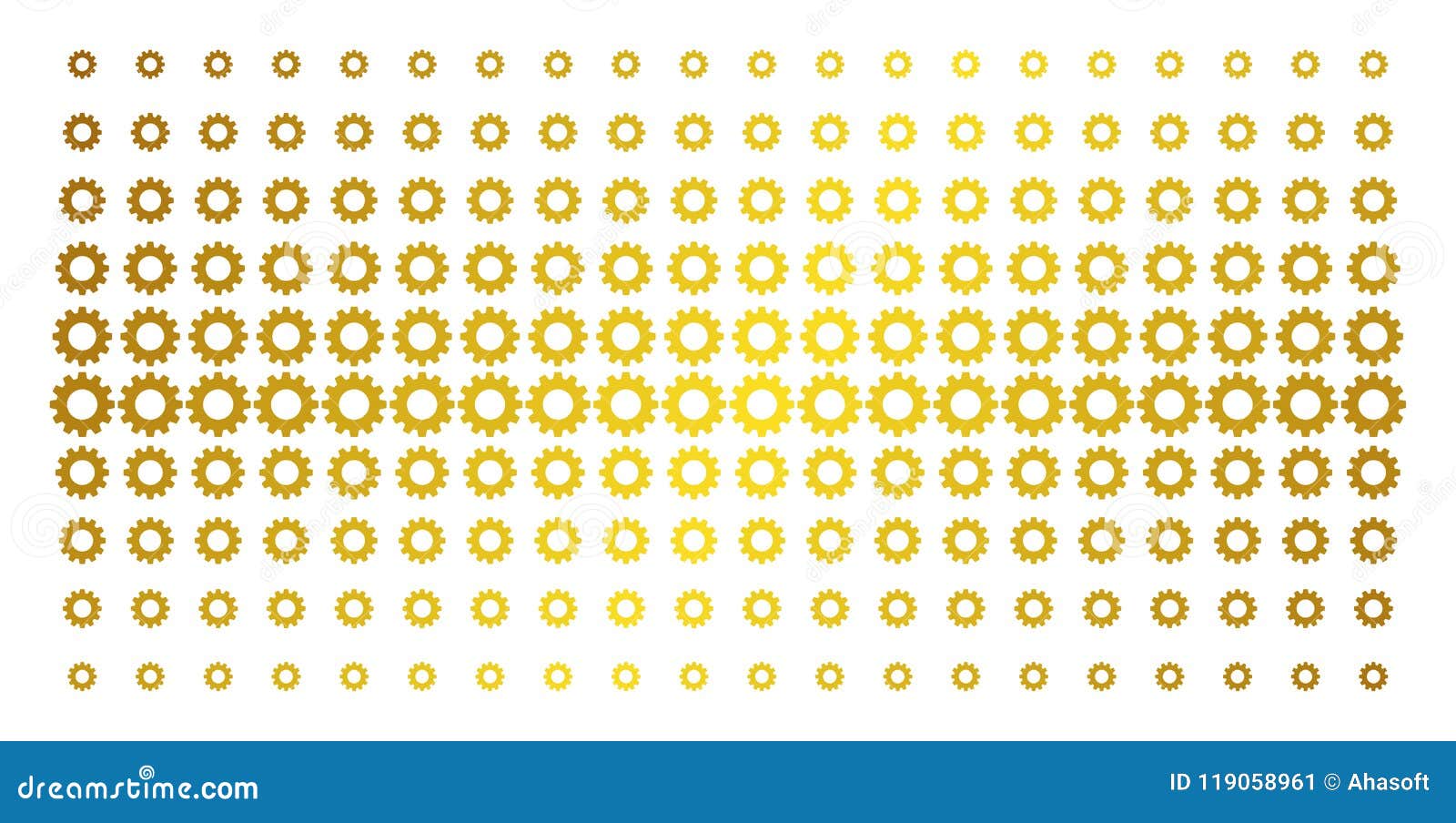 Gear Gold Halftone Effect stock vector. Illustration of luxury - 119058961