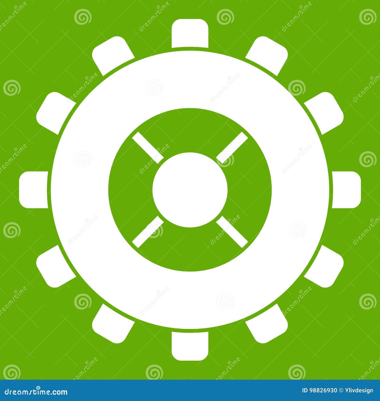 Gear icon green stock vector. Illustration of technical - 98826930
