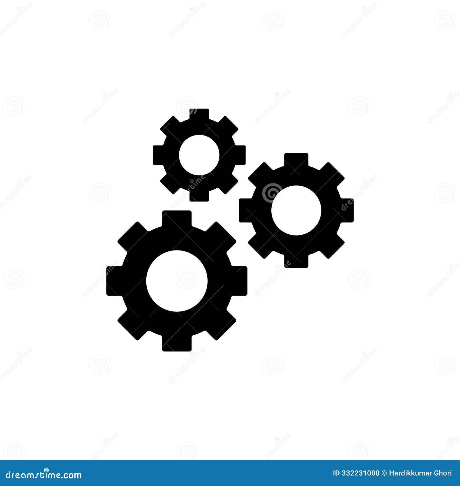 Gear Icon Set. Engine Cogwheel Vector Symbol. Industry Setting Sign ...