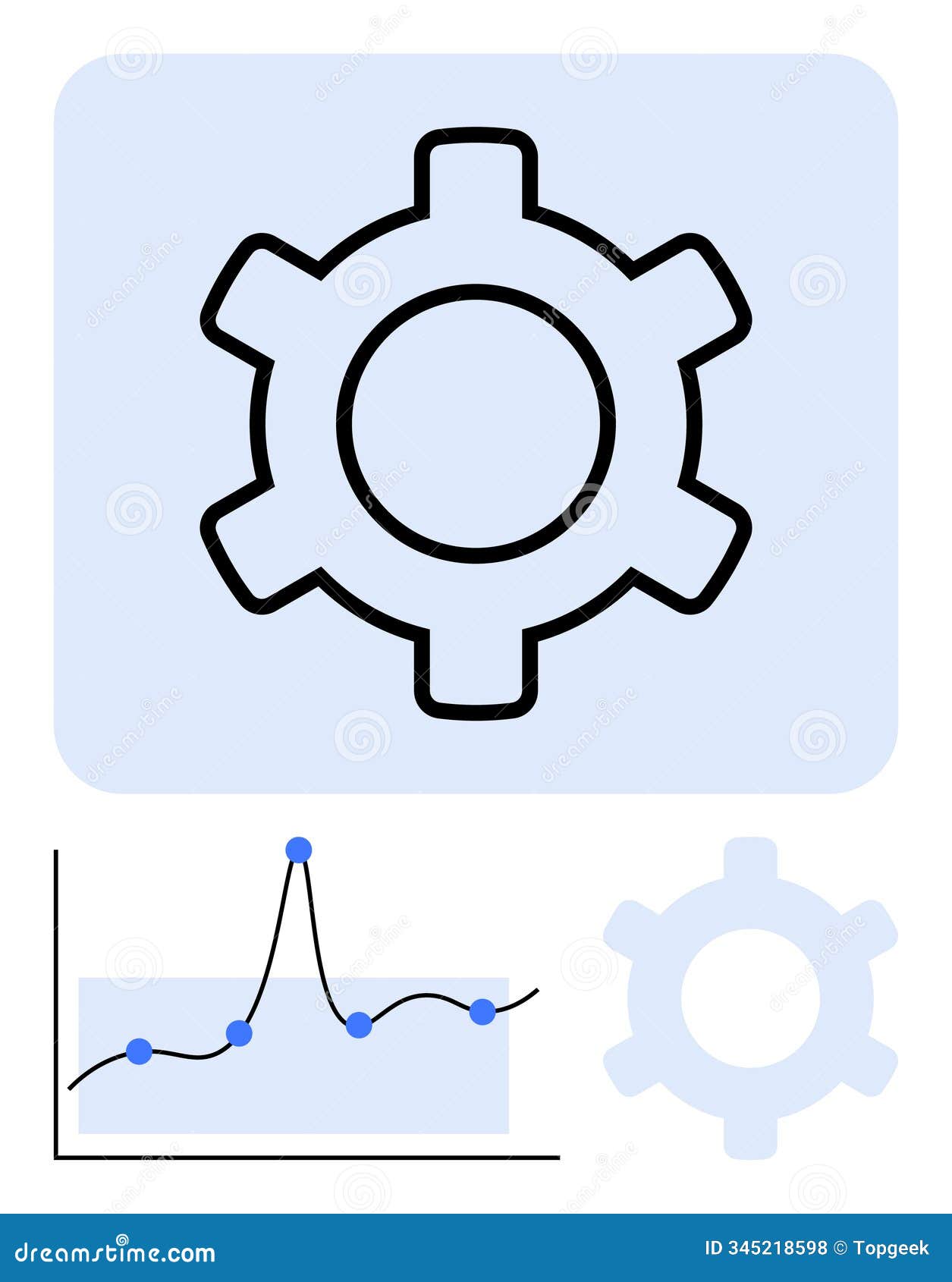 Gear Icon with Line Graph Symbolizing Data Optimization and Analysis ...