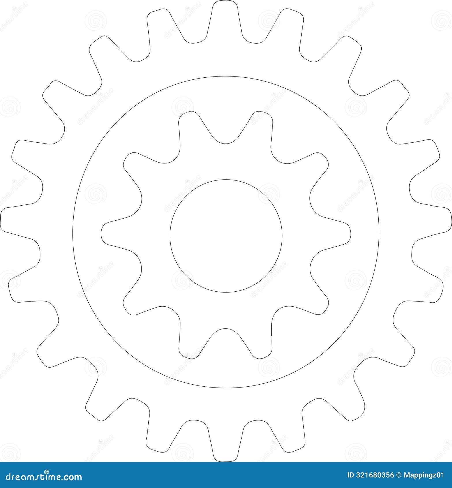 Gear Icon Outline Silhouette Generative Ai Stock Vector - Illustration ...