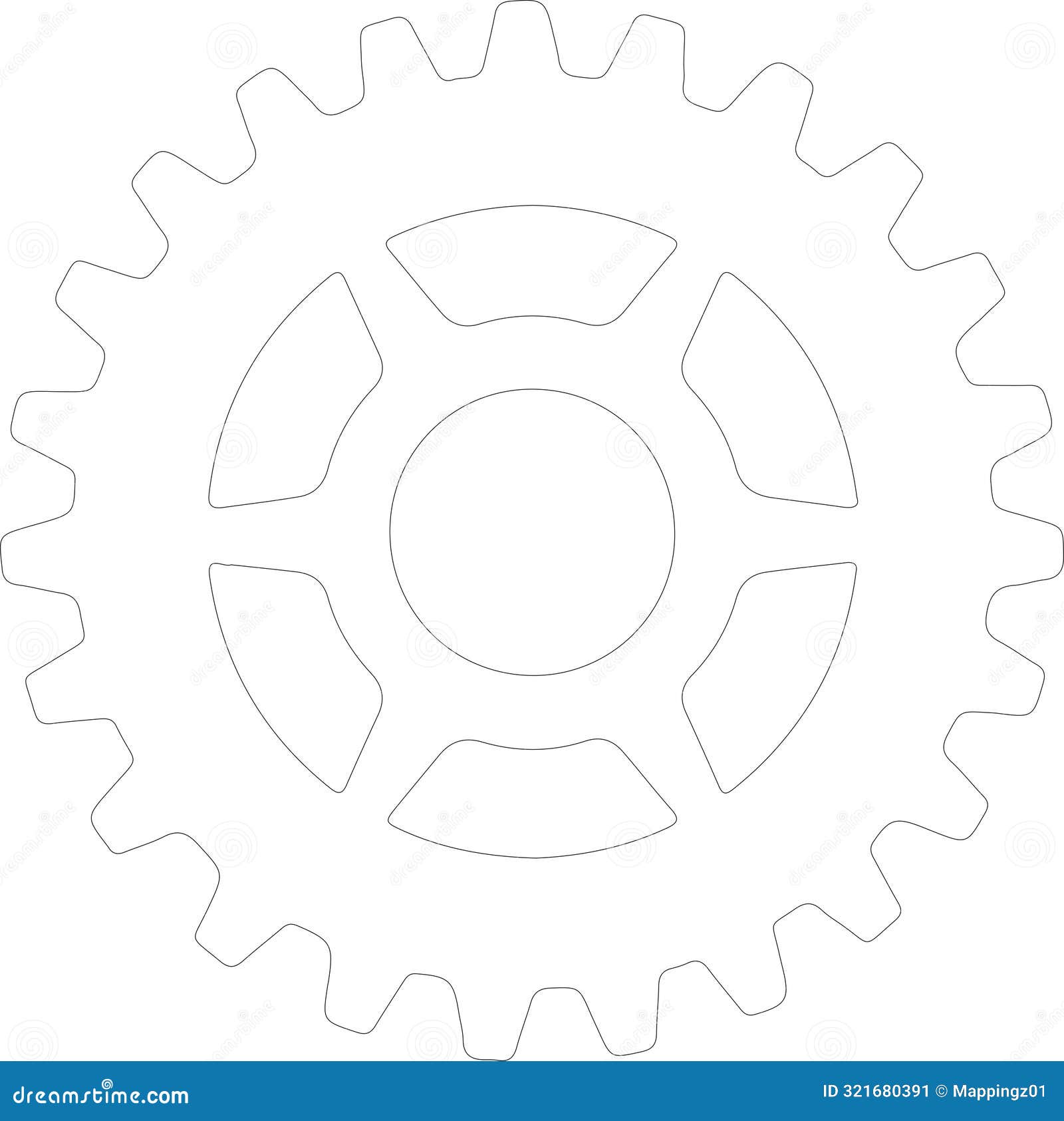 Gear Icon Outline Silhouette Generative Ai Stock Vector - Illustration ...