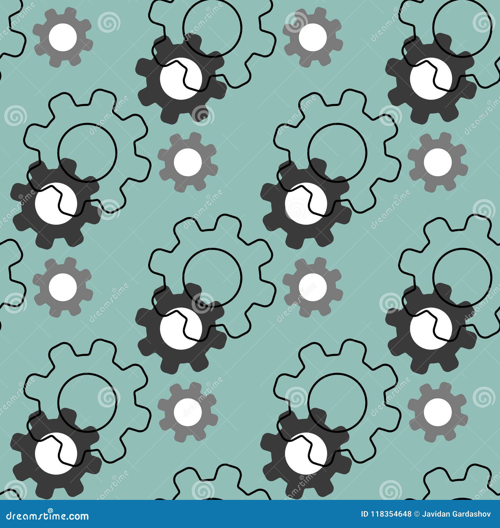 Gear Icon Seamless Pattern Vector Illustration EPS10 Stock Vector ...