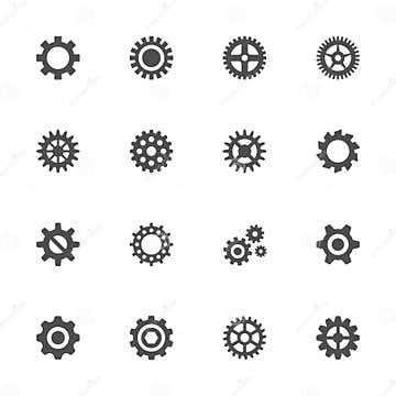 Gear icon set stock vector. Illustration of power, mechanism - 41868987