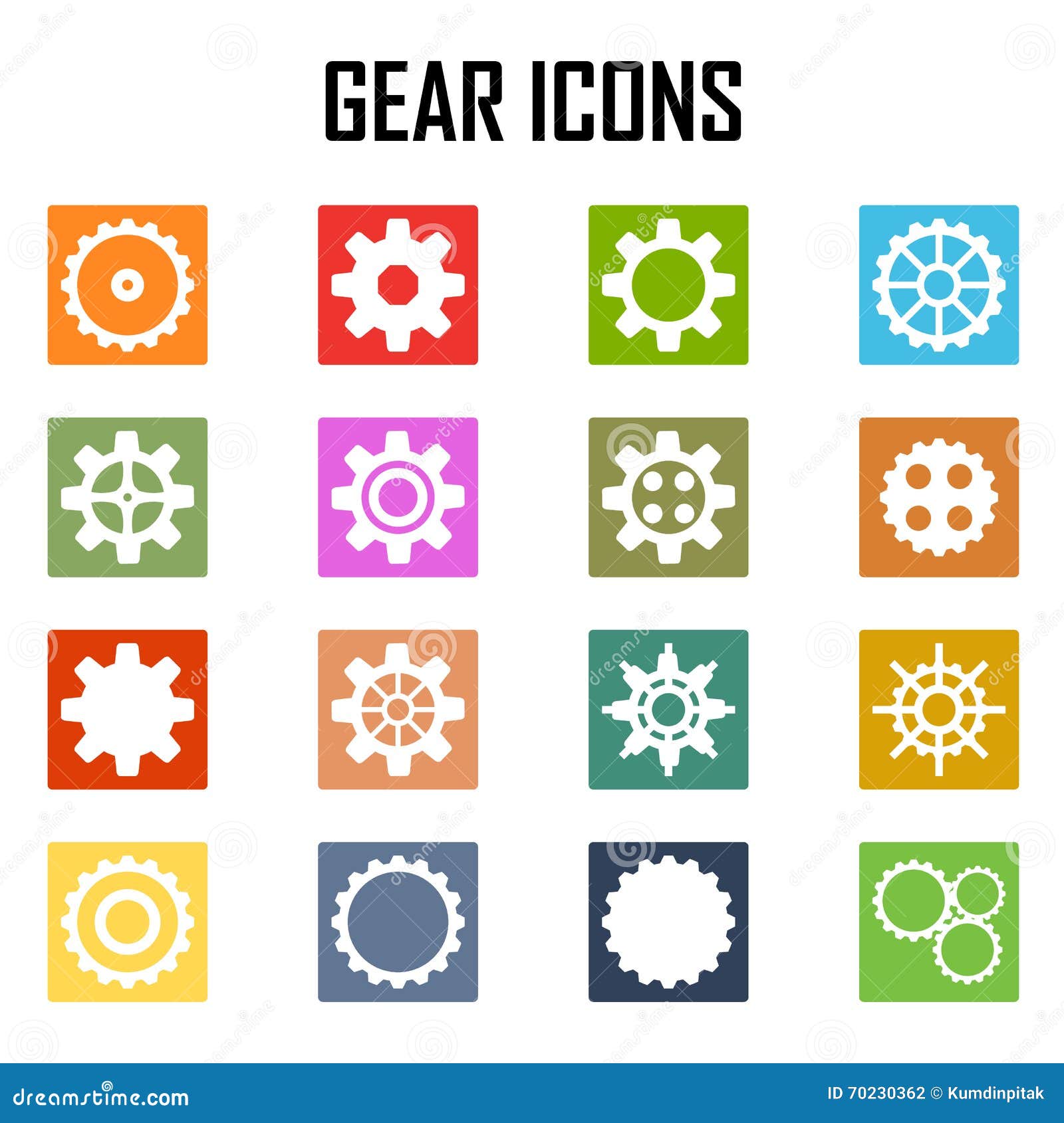 Gear icon set stock vector. Illustration of cogwheel - 70230362