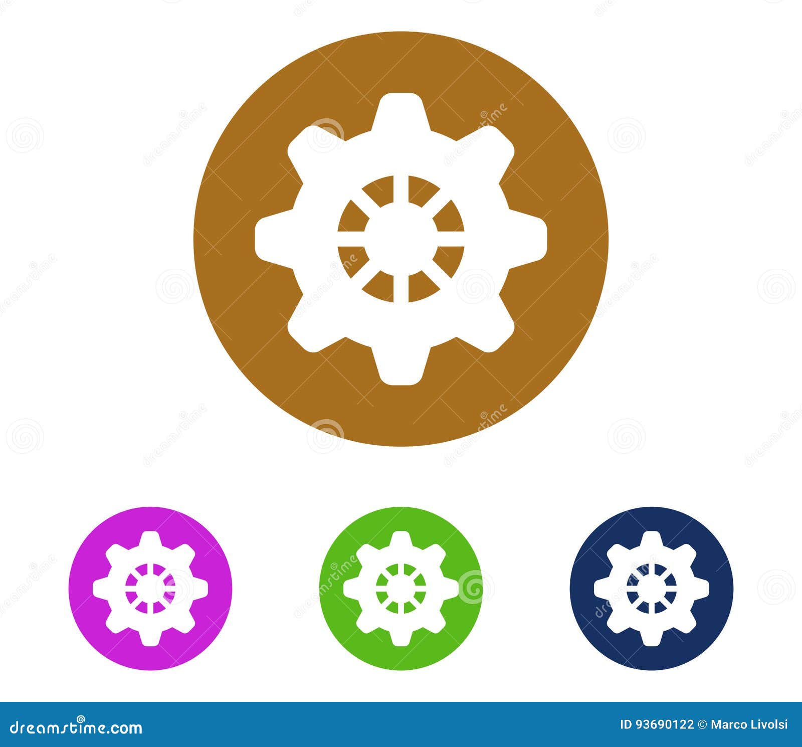 Gear icon set stock illustration. Illustration of white - 93690122