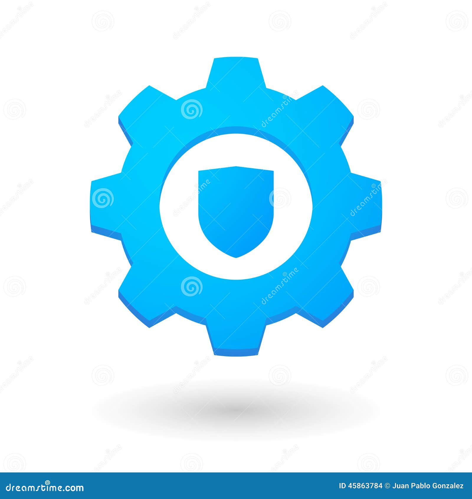 Gear icon with a shield stock illustration. Illustration of blank ...