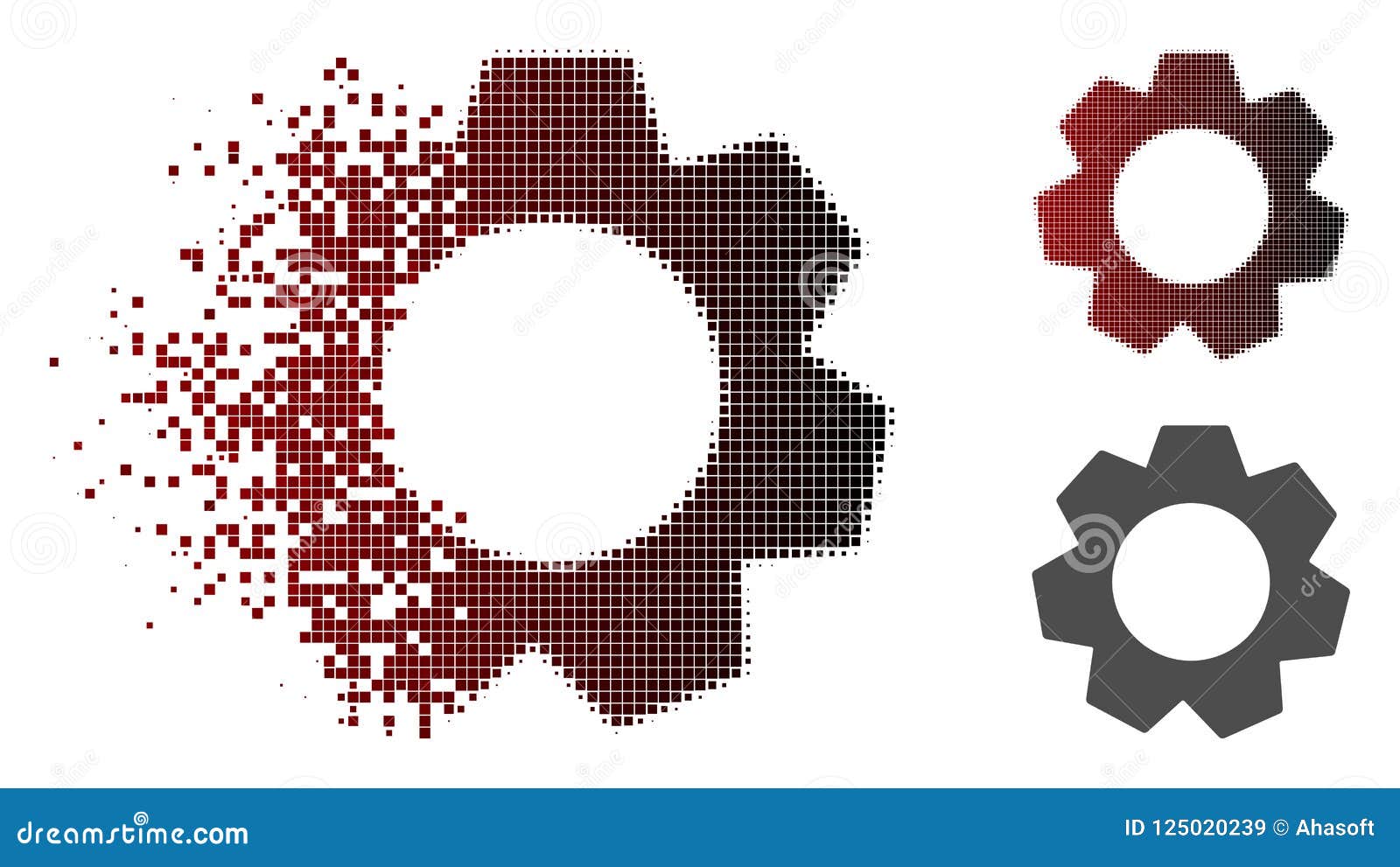 Dissolved Dot Halftone Gear Icon Stock Vector - Illustration of ...