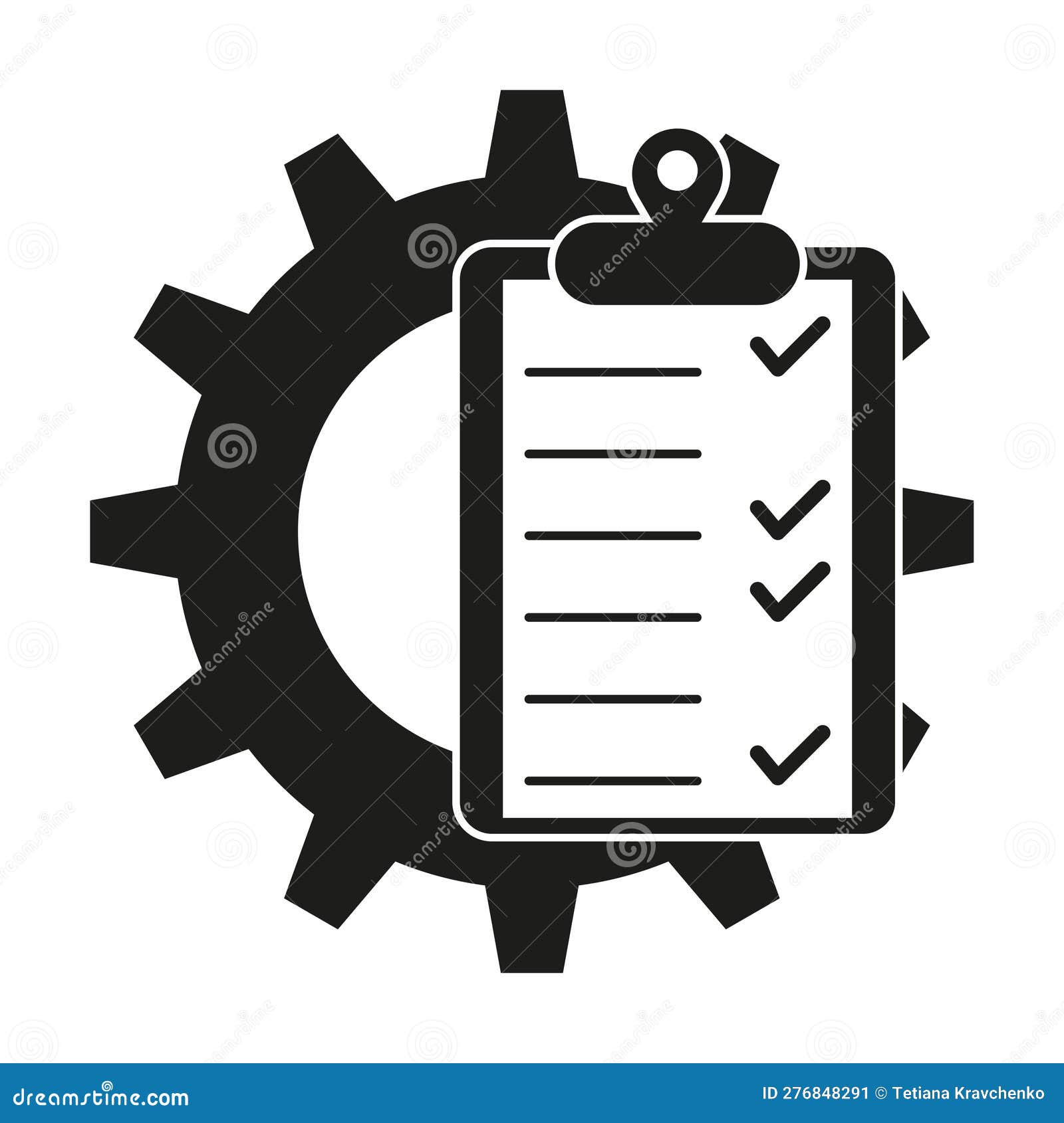 Gear Icon Tablet Notes. Document Symbol. Vector Illustration Stock ...