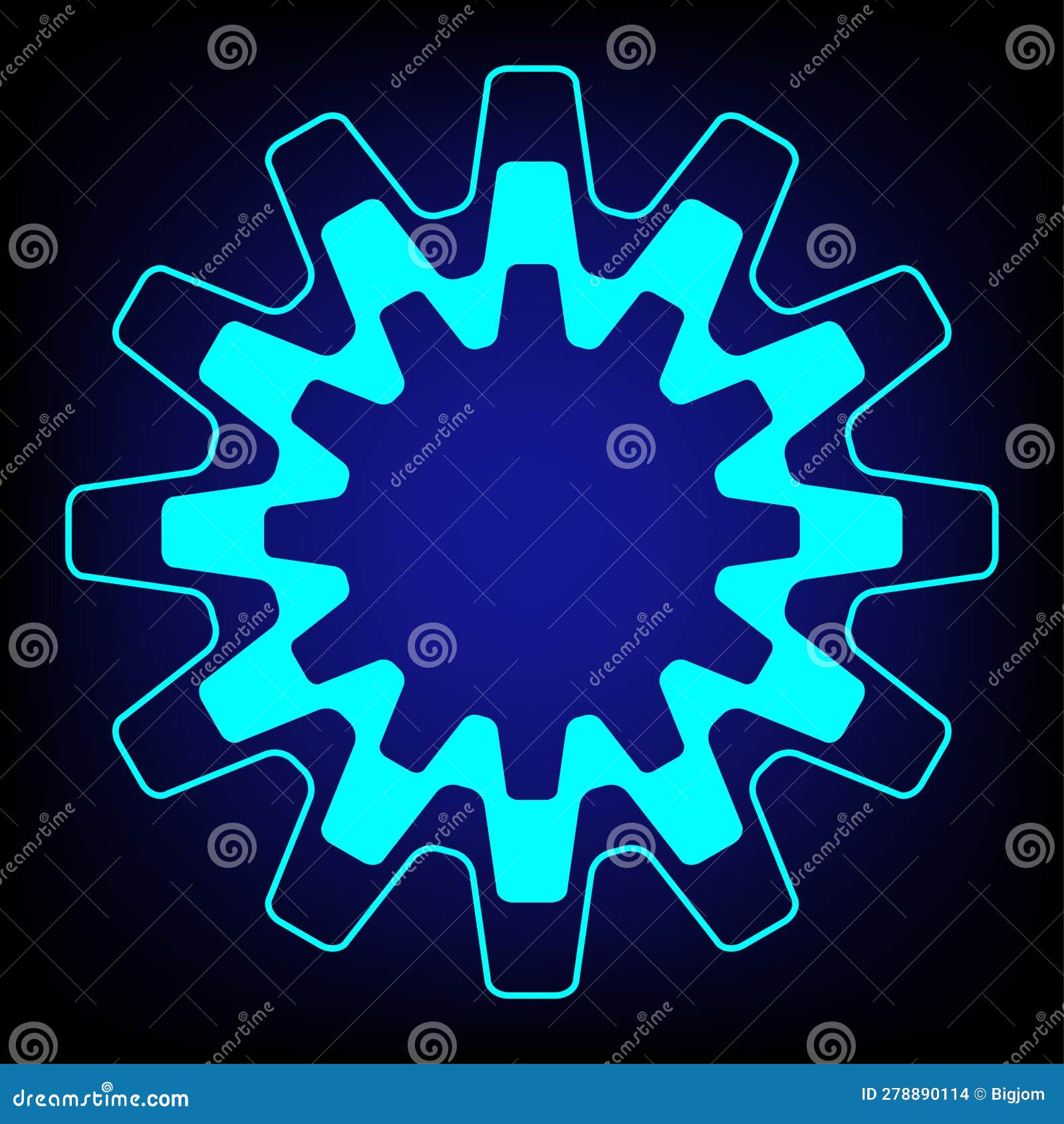 Gear Icon Template. Gear Symbol Vector Sign Isolated on Black ...
