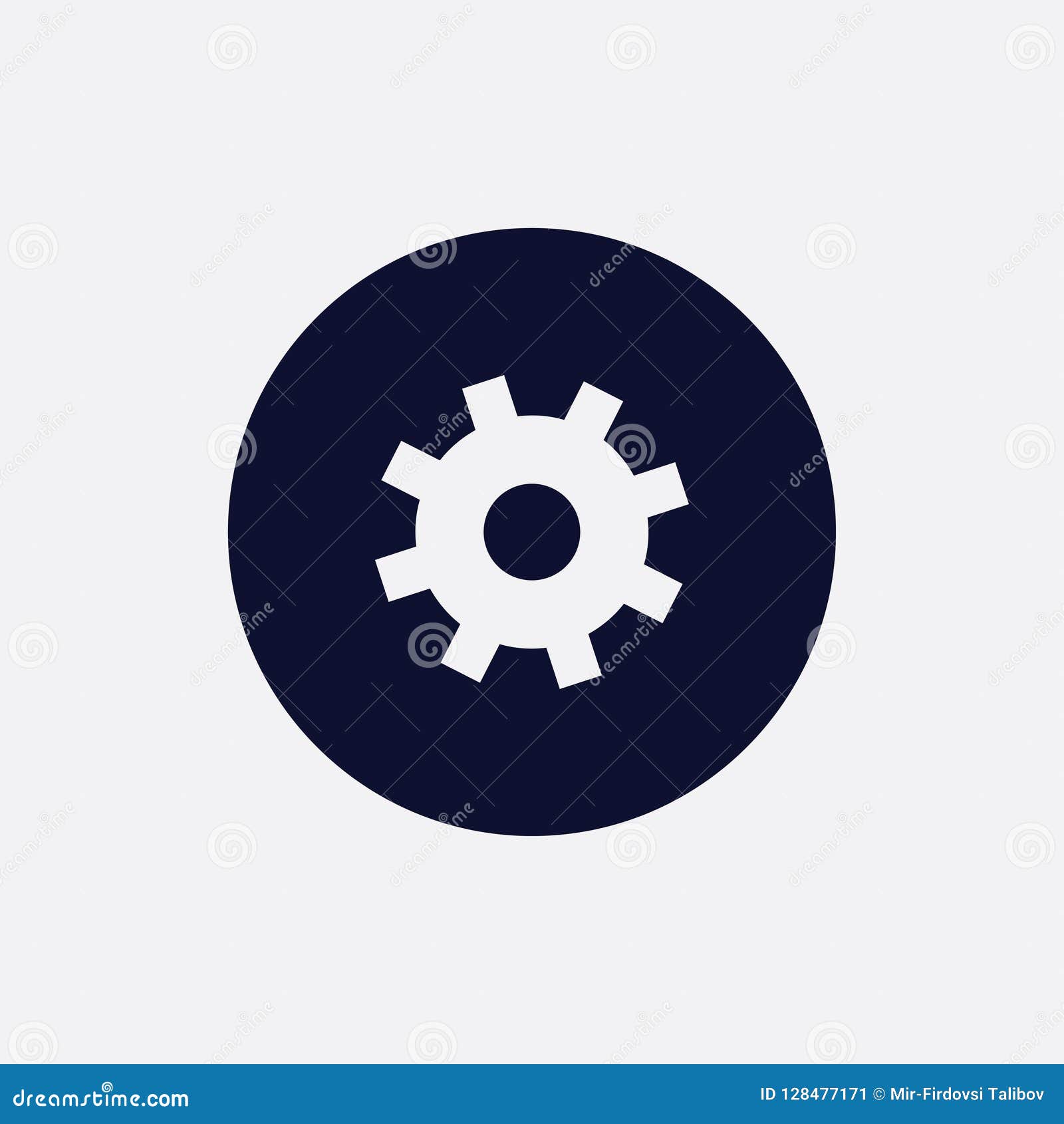 Gear Icon, Vector Illustration. Flat Round Icon Stock Illustration ...
