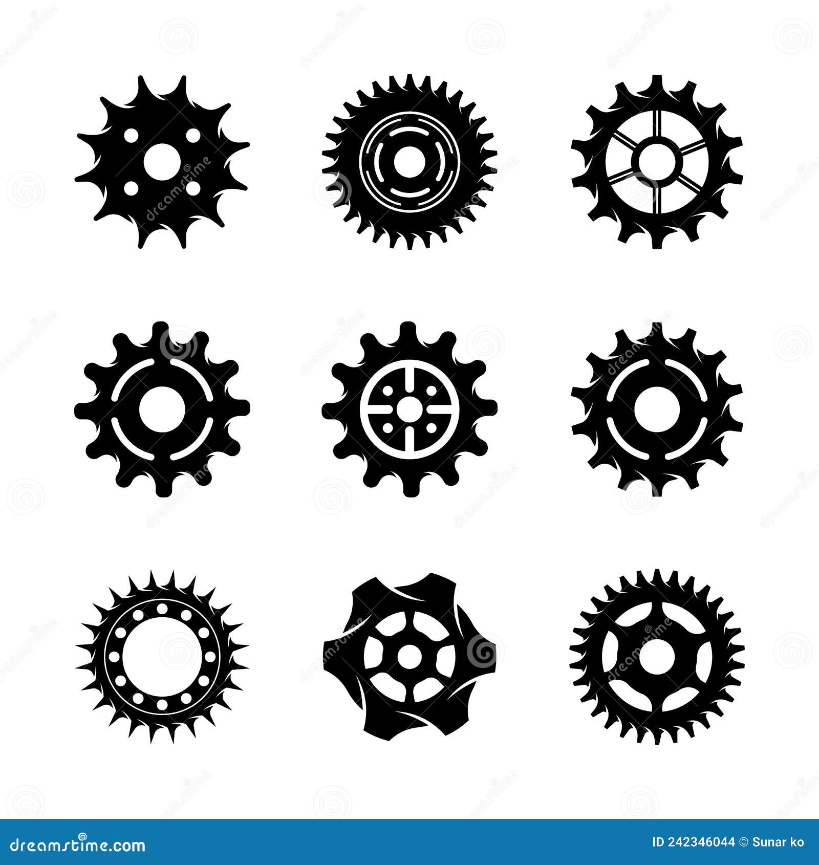 Gear Icon Vector Set. Clockwork Illustration Sign Collection Stock ...