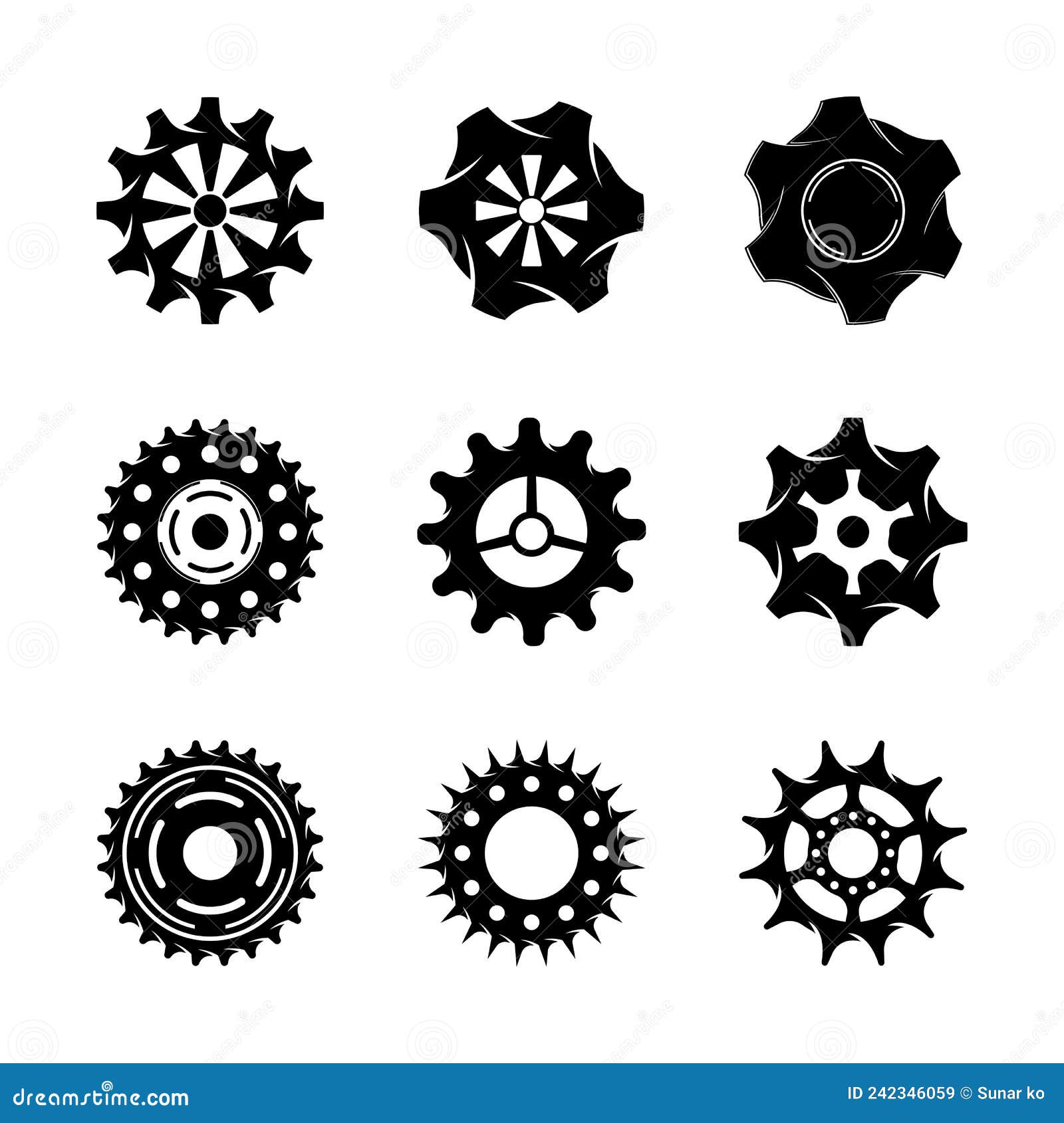 Gear Icon Vector Set. Clockwork Illustration Sign Collection Stock ...