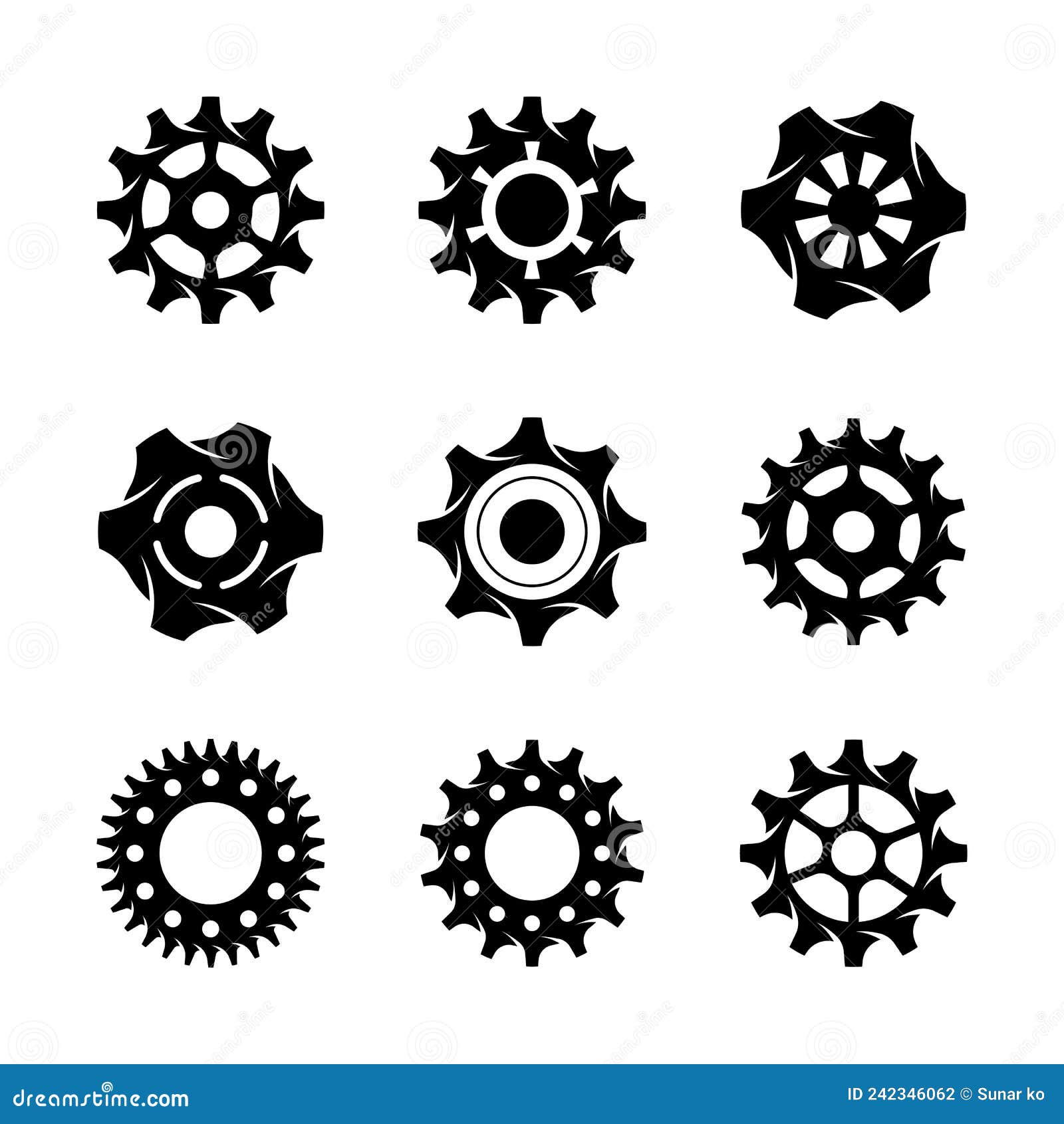 Gear Icon Vector Set. Clockwork Illustration Sign Collection Stock ...