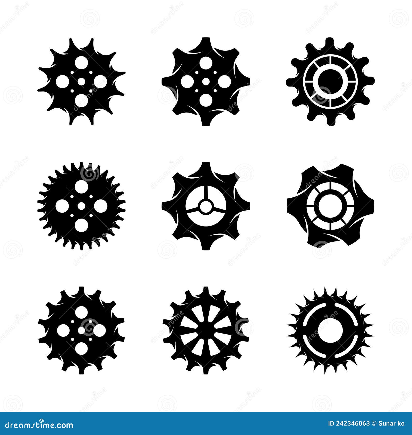 Gear Icon Vector Set. Clockwork Illustration Sign Collection Stock ...