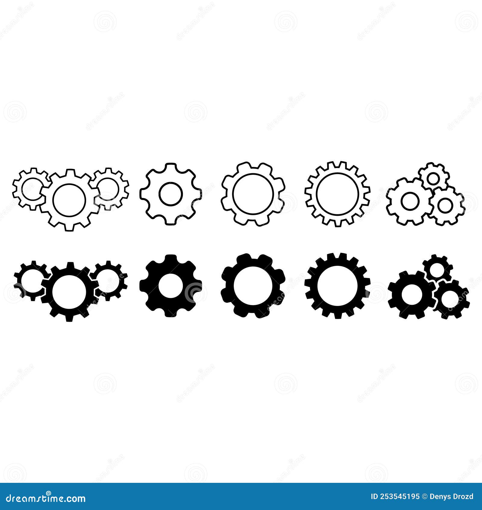 Mechanics Engineering Line Icons Signs Set. Design Collection Of ...
