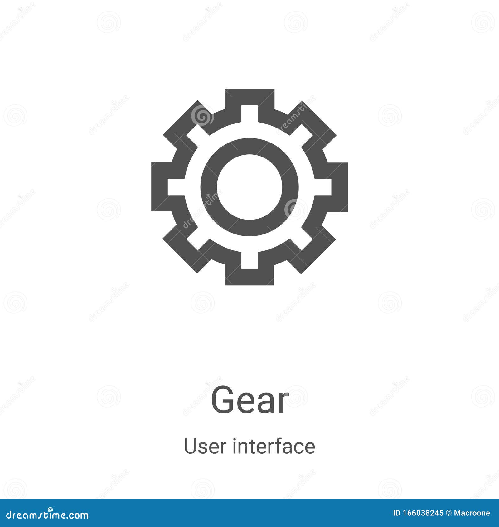 Gear Icon Vector from User Interface Collection. Thin Line Gear Outline ...